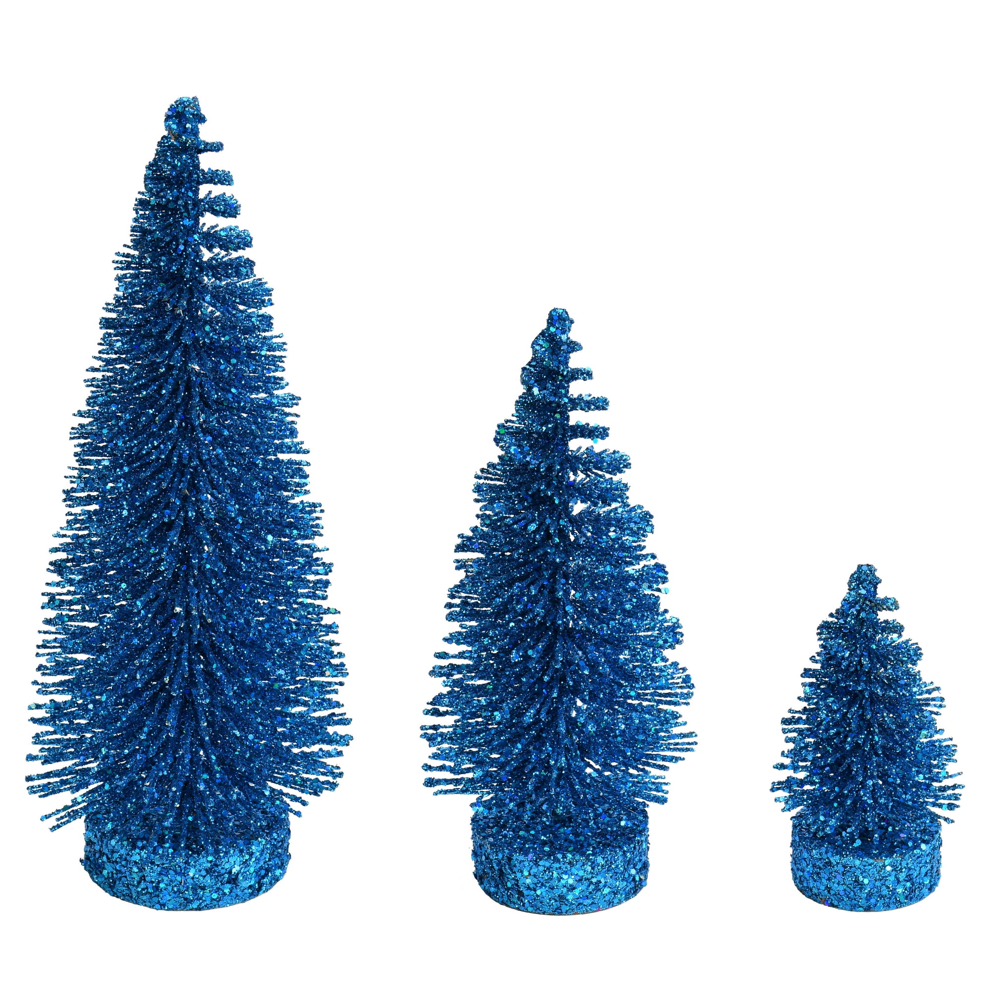 Vickerman 3"-5"-7" Turquoise Glitter Oval Pine Artificial Christmas ...