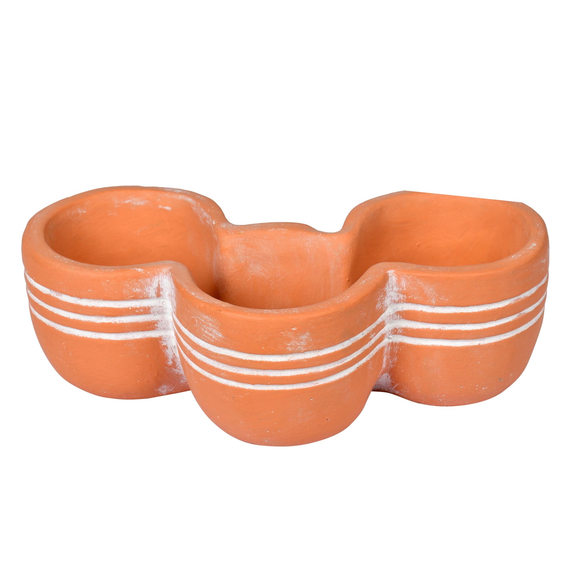 Vickerman 3.5" Brown Terracotta Triple Pot. This pot features three ...