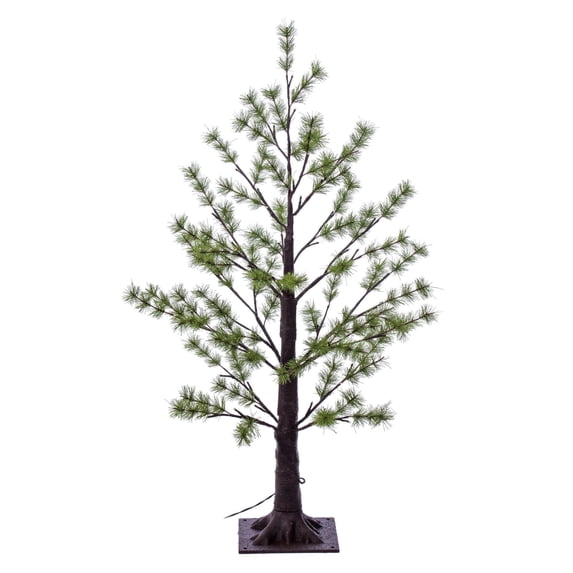 Vickerman 3' Pre-Lit Green Mini Pine Twig Tree, Warm White LED Lights ...
