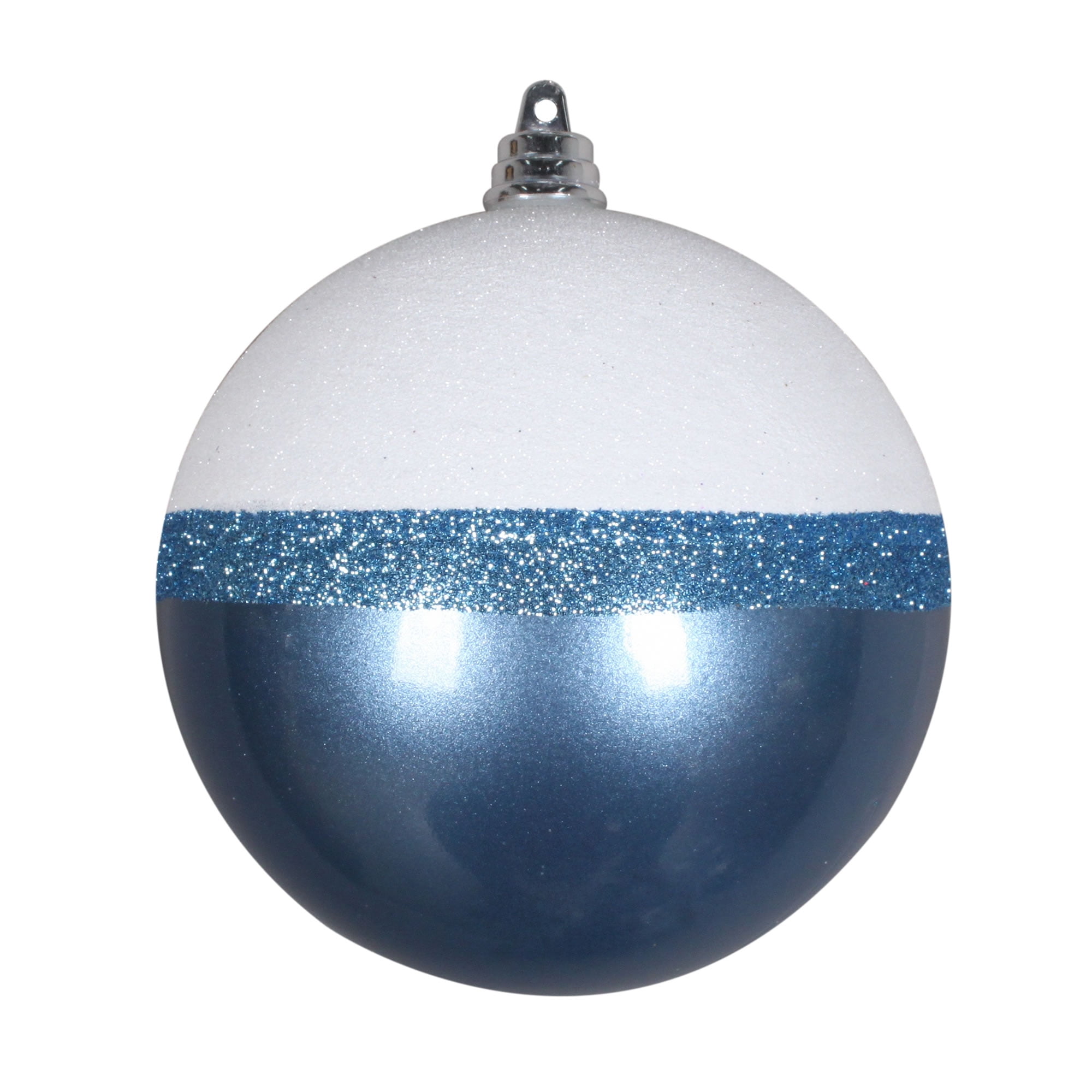 Vickerman 3" Periwinkle Candy/White Glitter Ball 6/Bg. This ornament ...
