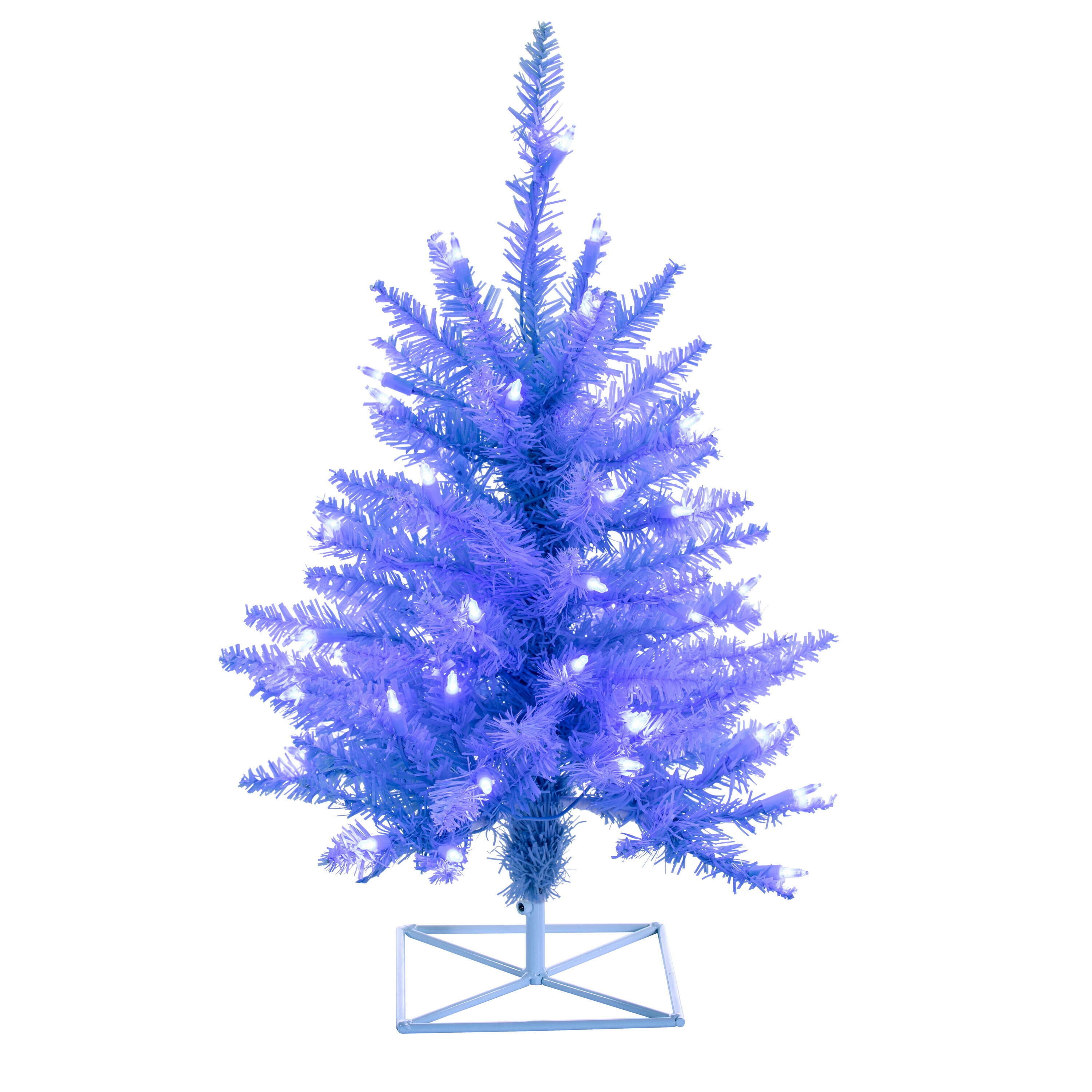 Vickerman 3' Sky Blue Fir Artificial Christmas Tree, Blue Dura-lit LED ...
