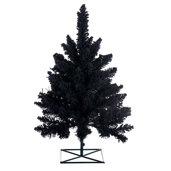 Vickerman 3' x 25" Flocked Black Fir Artificial Unlit Christmas Tree ...