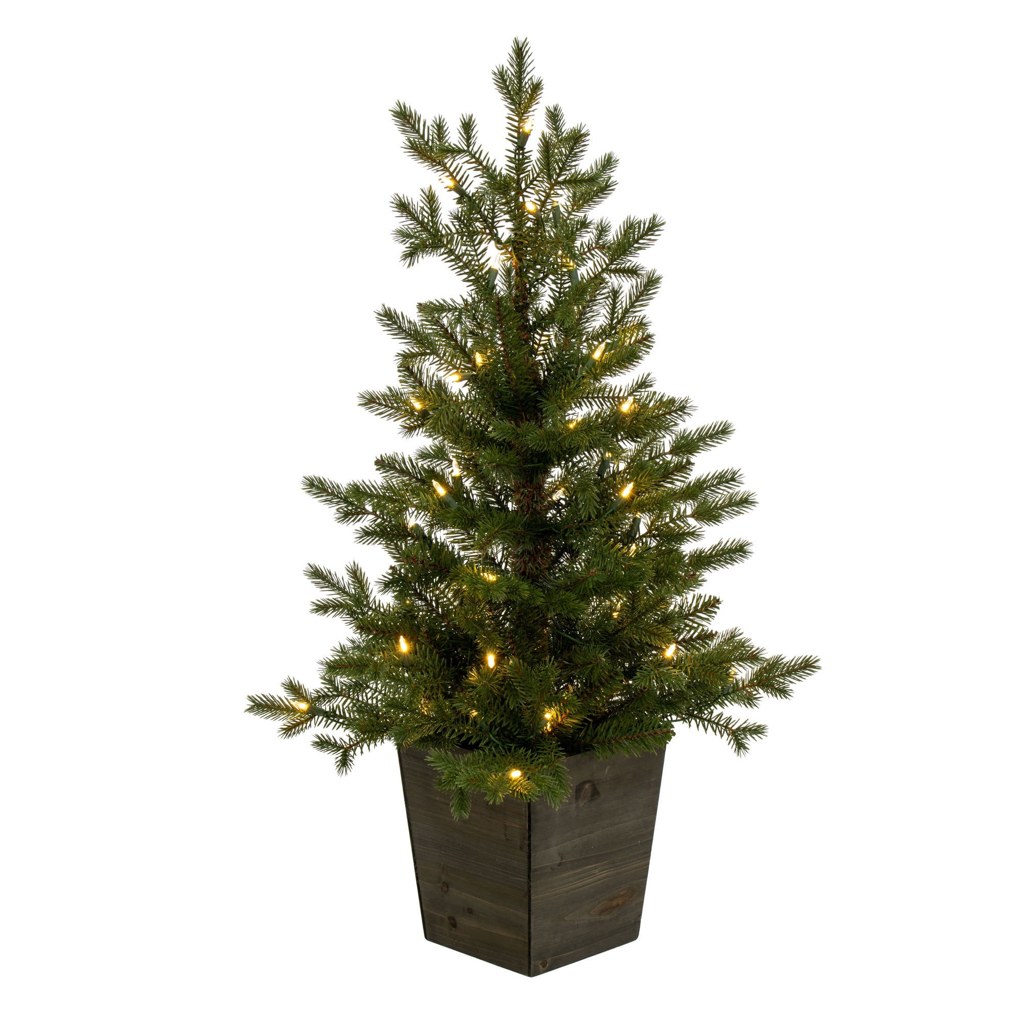 Vickerman 3' x 25" Potted Hemlock Pine Artificial Pre-Lit Christmas ...