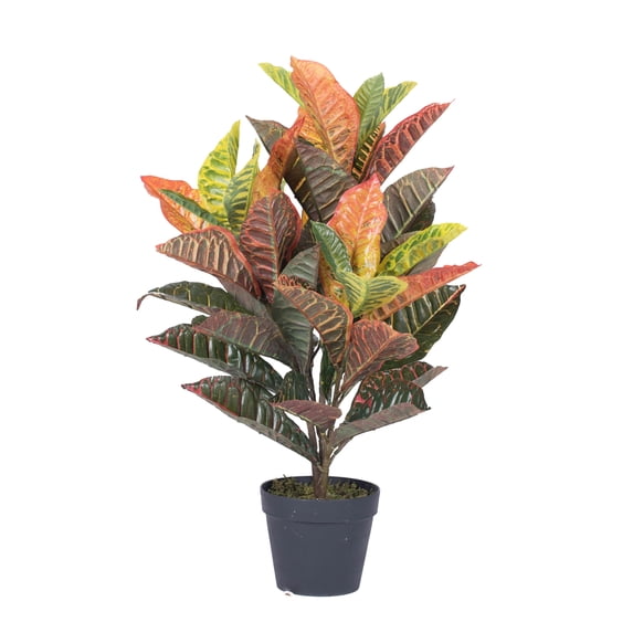 Vickerman 30" Artificial Croton Real Touch Potted Plant. - Walmart.com