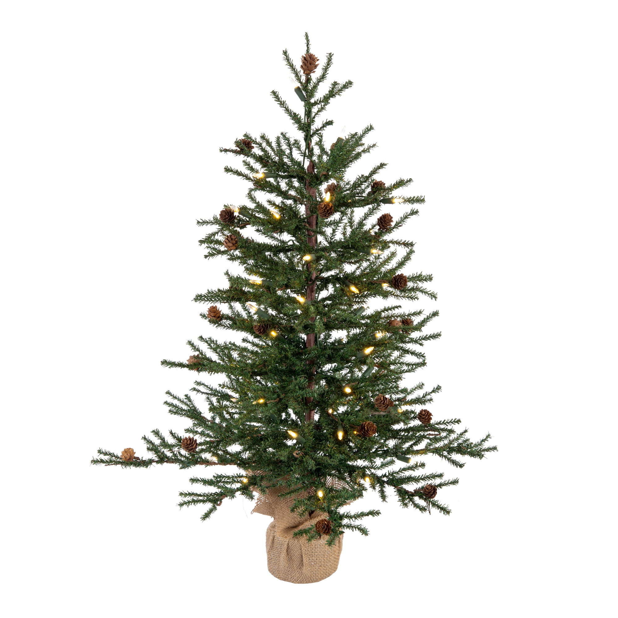 "Vickerman 30"" Caramel Pine Artificial Christmas Tree with Warm White ...