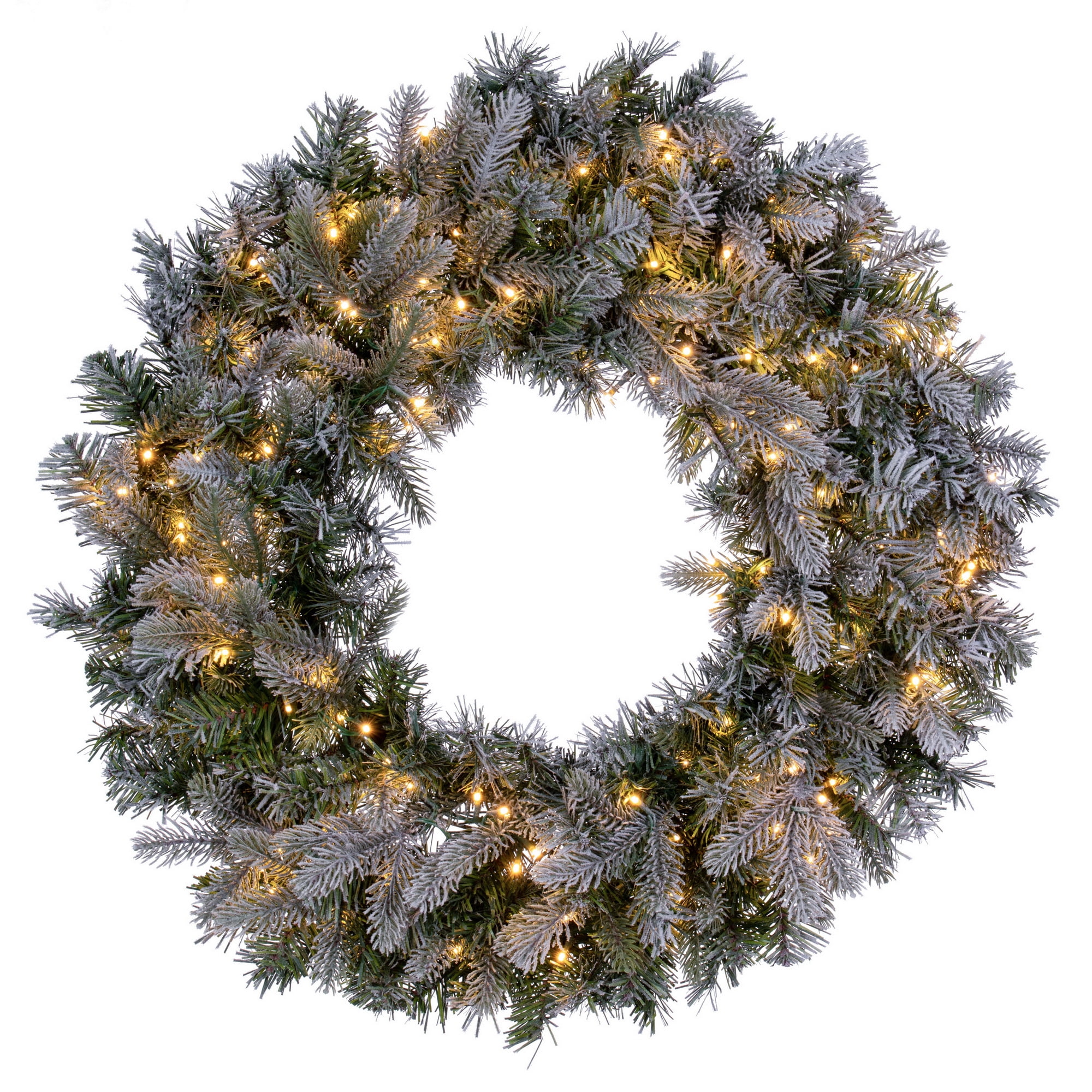Vickerman 30" Frosted Douglas Fir Artificial Pre-Lit Wreath, Warm White ...