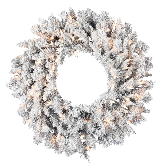 Vickerman 30" Frosted Silver Artificial Christmas Wreath, Clear Dura ...