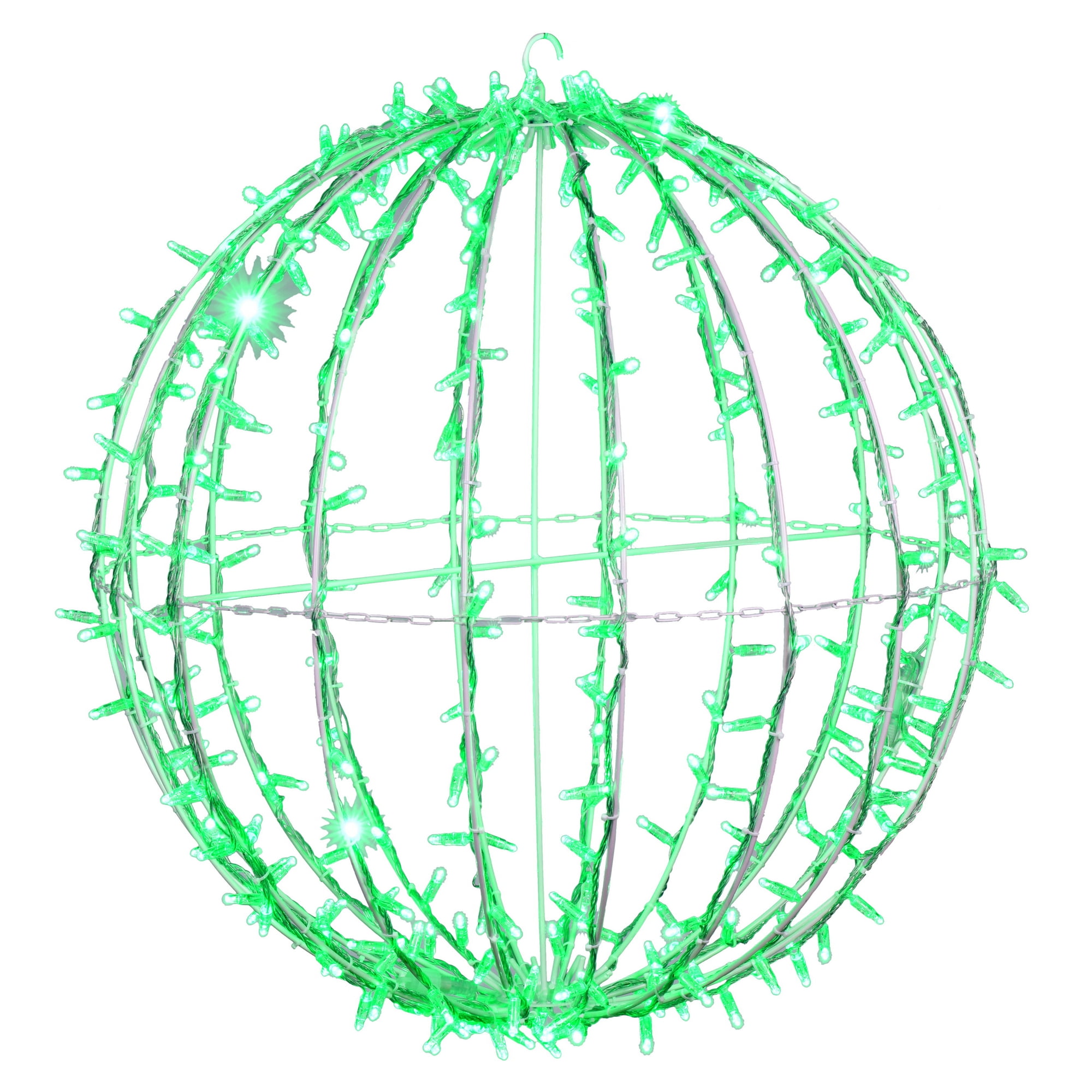 Vickerman 324Lt x 30" Fold Flat Green Led Twinkle Jumbo Hanging Sphere ...