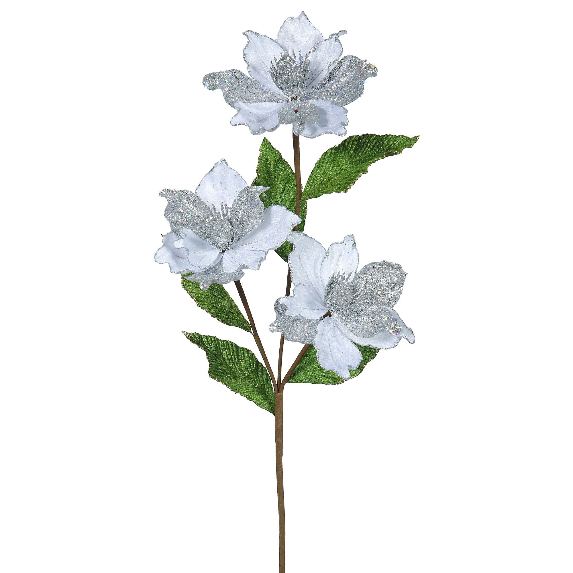 Vickerman 33" Silver Magnolia x3, 4" Flower, 6/Box - Walmart.com