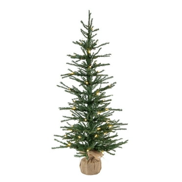 VEIKOUS 8ft Pre-Lit Slim Pencil Christmas Tree, Outdoor Decor with 350 ...