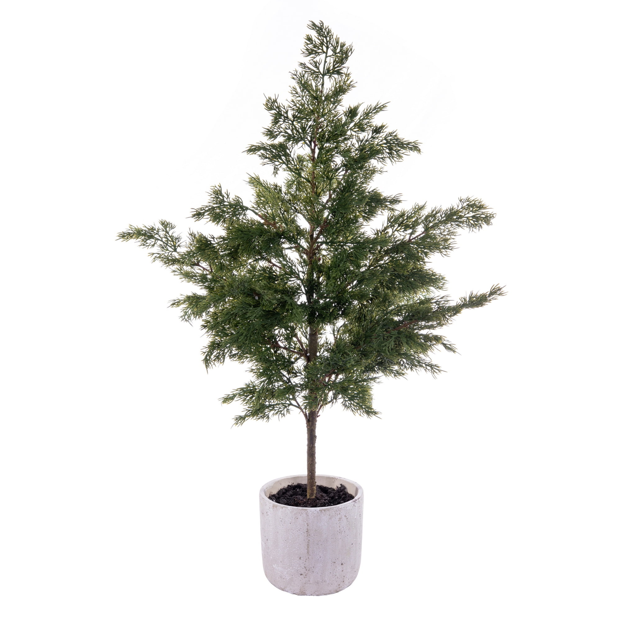 Vickerman 37" Artificial Green Cypress Sapling Potted. - Walmart.com