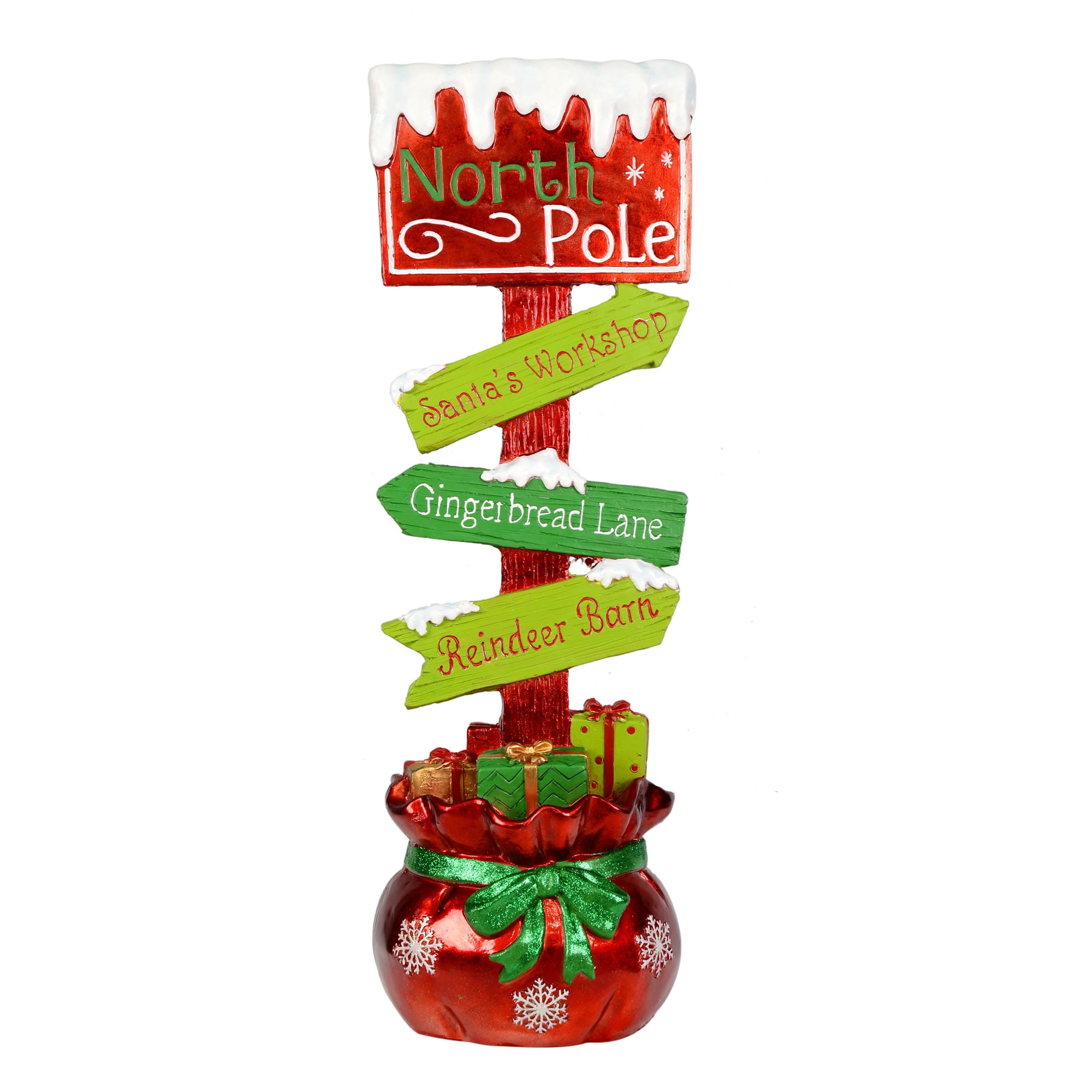 Vickerman 37" Red and Green Directional North Pole Sign - Walmart.com