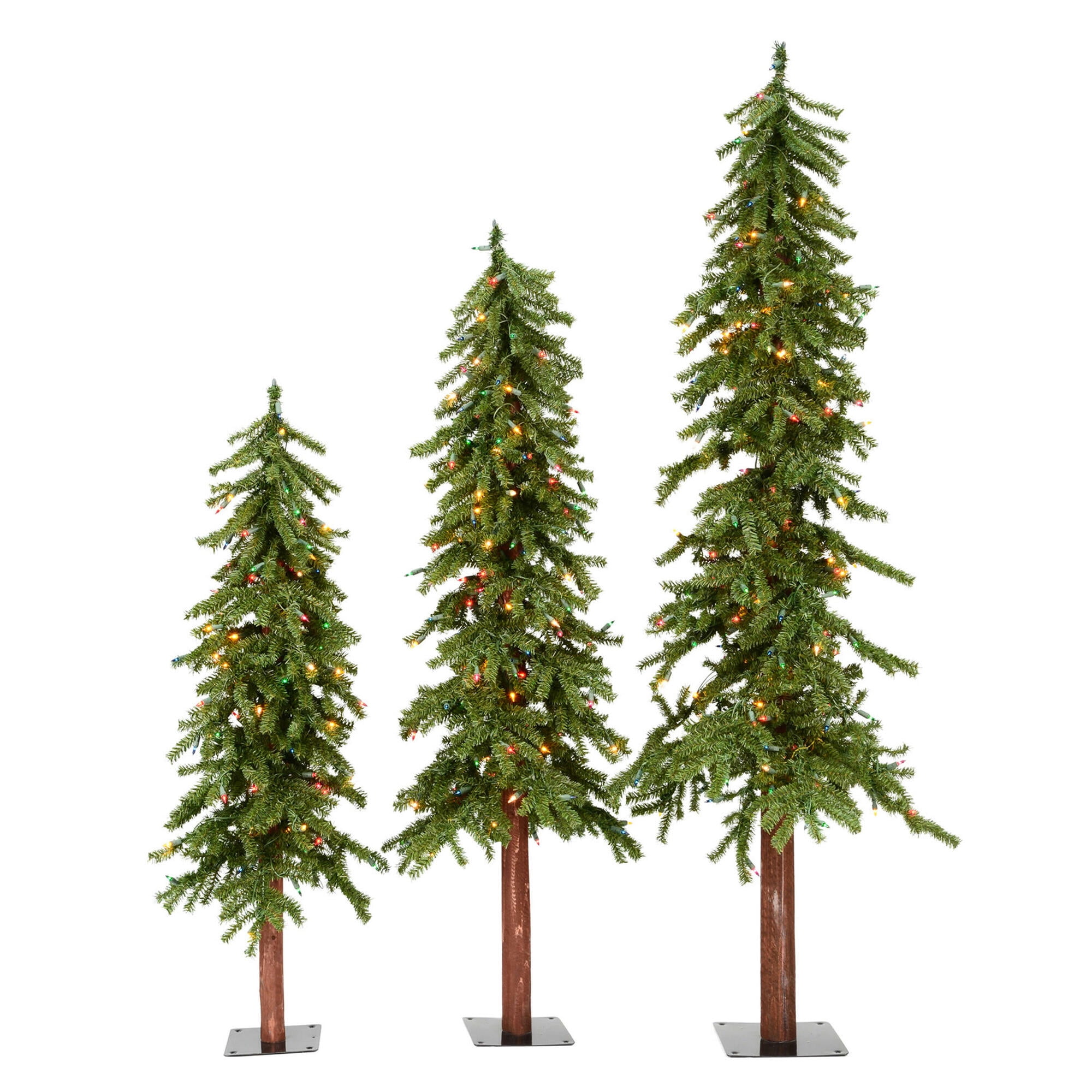 Vickerman 4' 5' 6' Natural Alpine Artificial Christmas Tree Set, Multi ...
