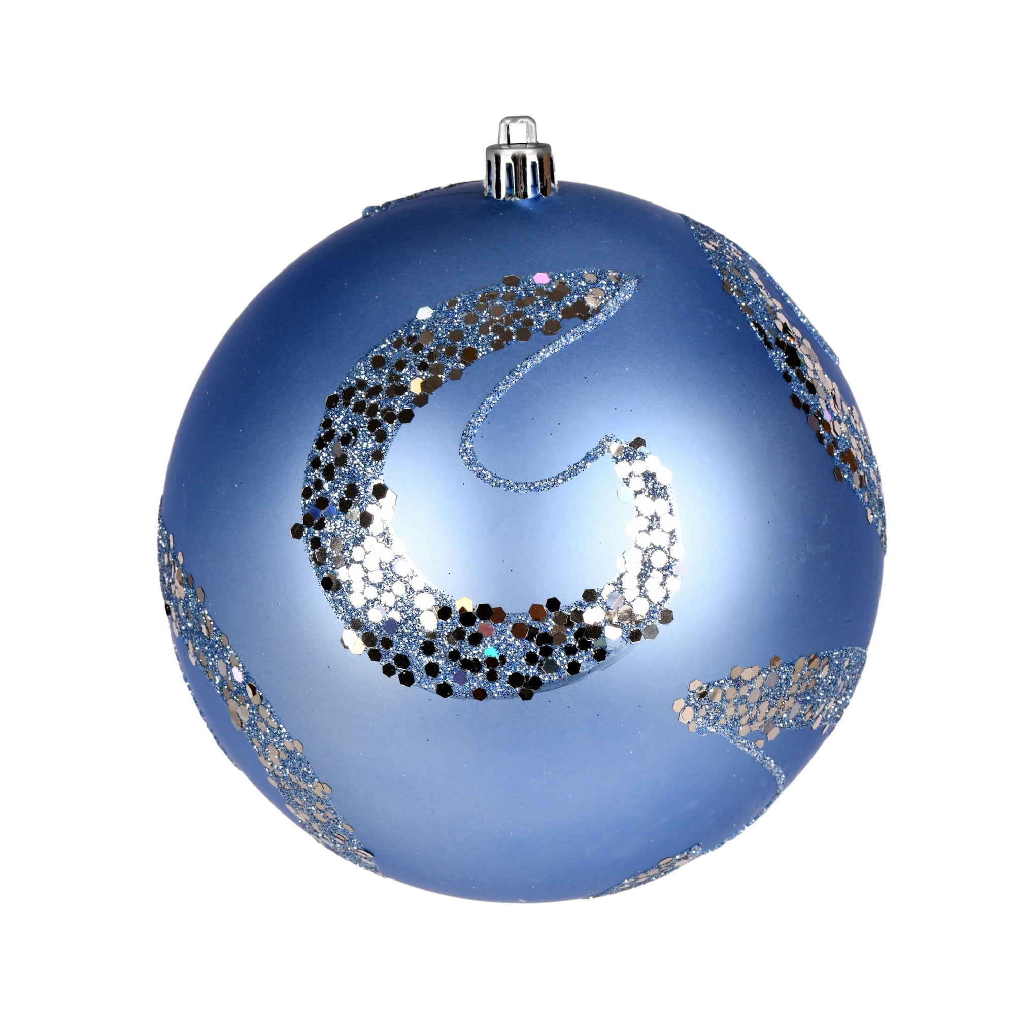 Vickerman 4.75" Periwinkle Matte Sequin Swirl Ornament, 4 per Bag ...