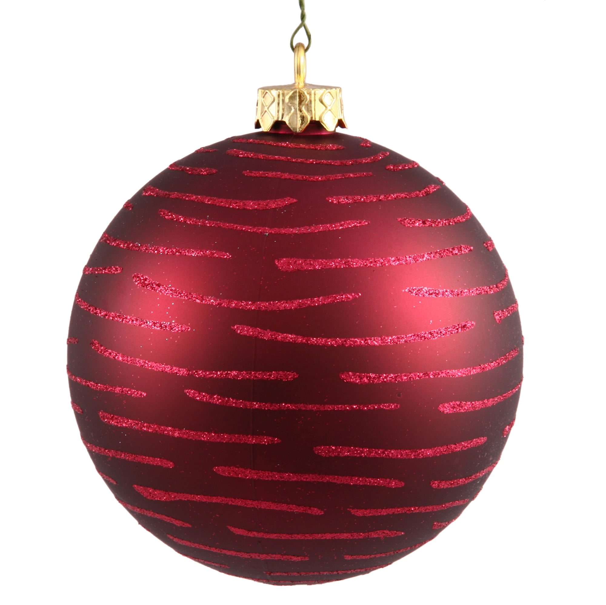 Vickerman 4.75" Wine Ball Ornament w/Glitter Assorted 2/Bg - Walmart.com