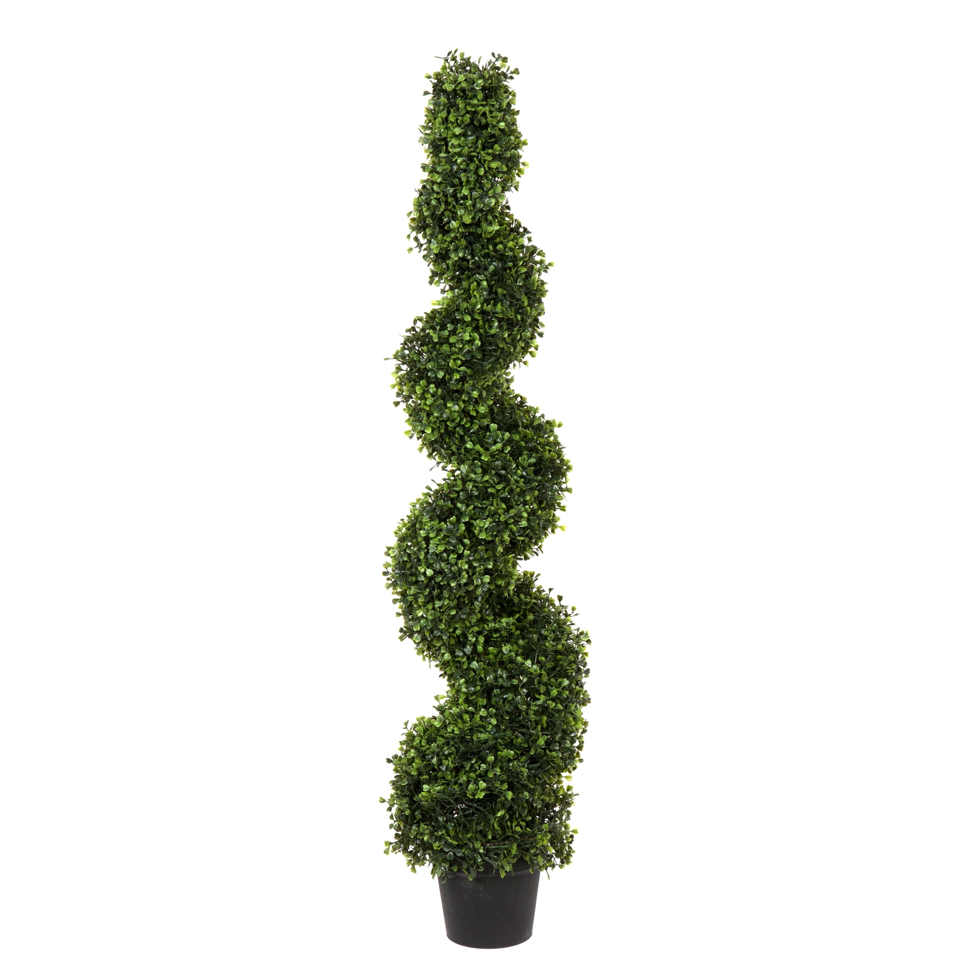 Vickerman 4' Artificial Potted Green Boxwood Spiral Tree. - Walmart.com