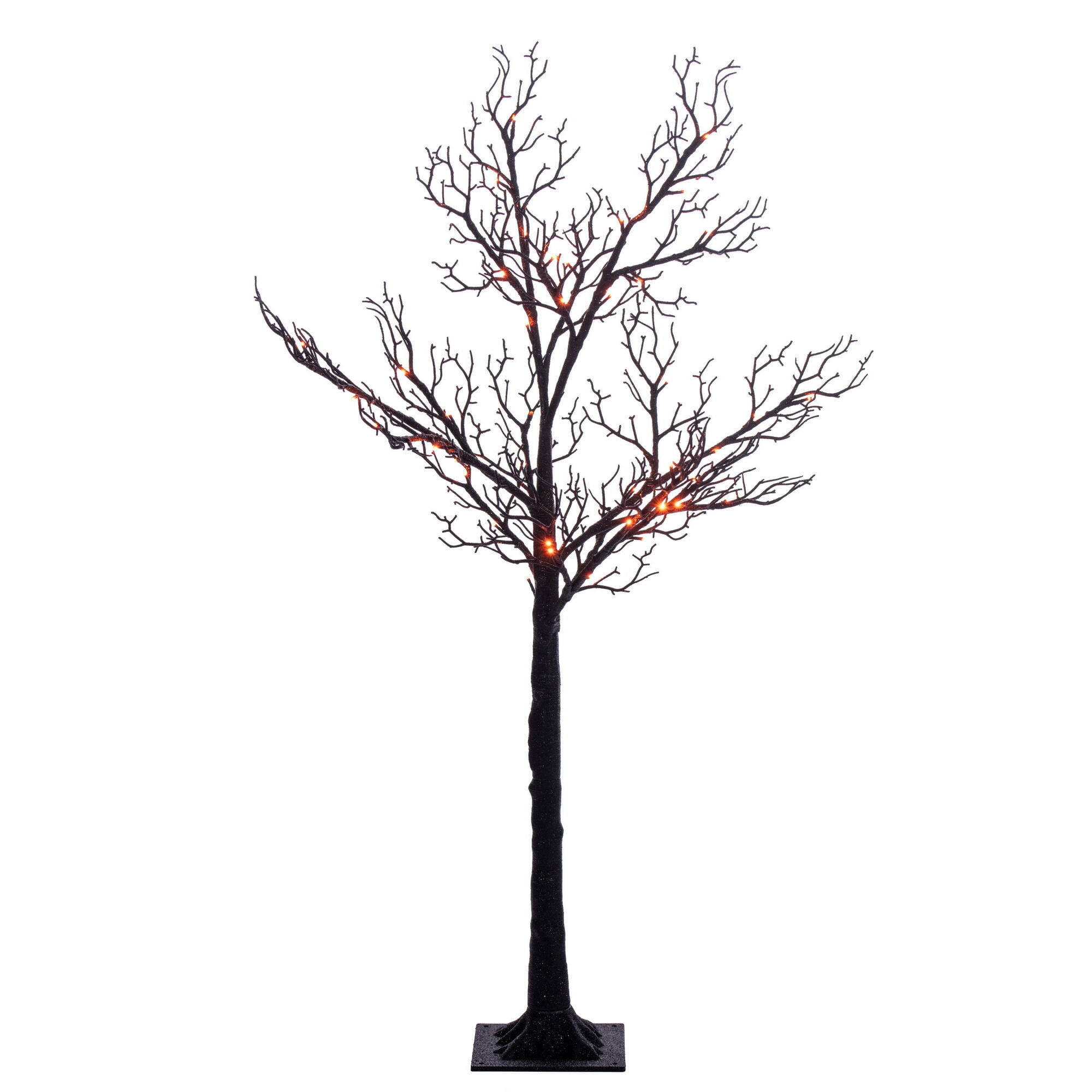 Vickerman 4' Black Twig Tree 48 Purple/Orange LED Lights. - Walmart.com
