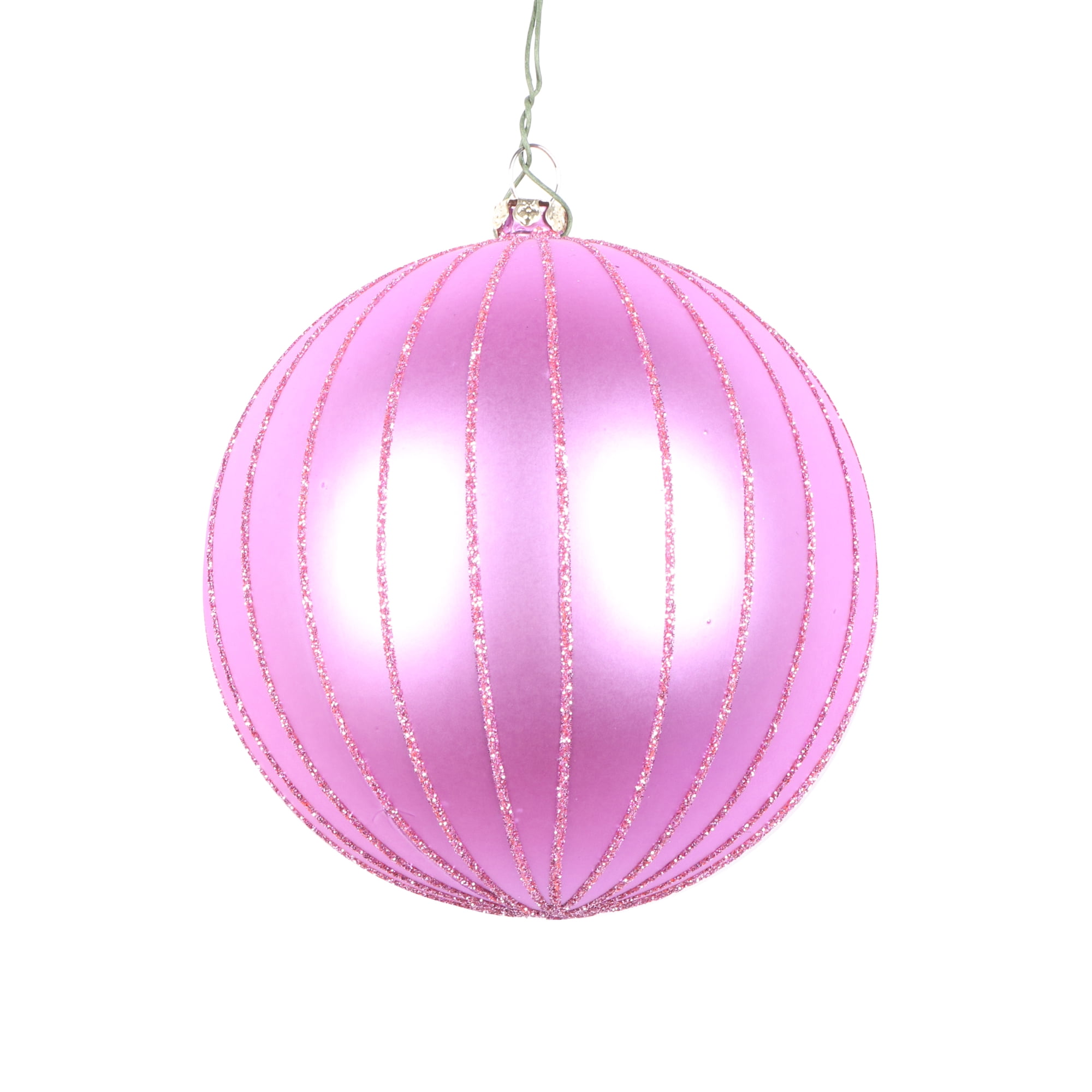 Vickerman 4" Orchid Matte Glitter Ball Christmas Ornament, 4 pieces per ...