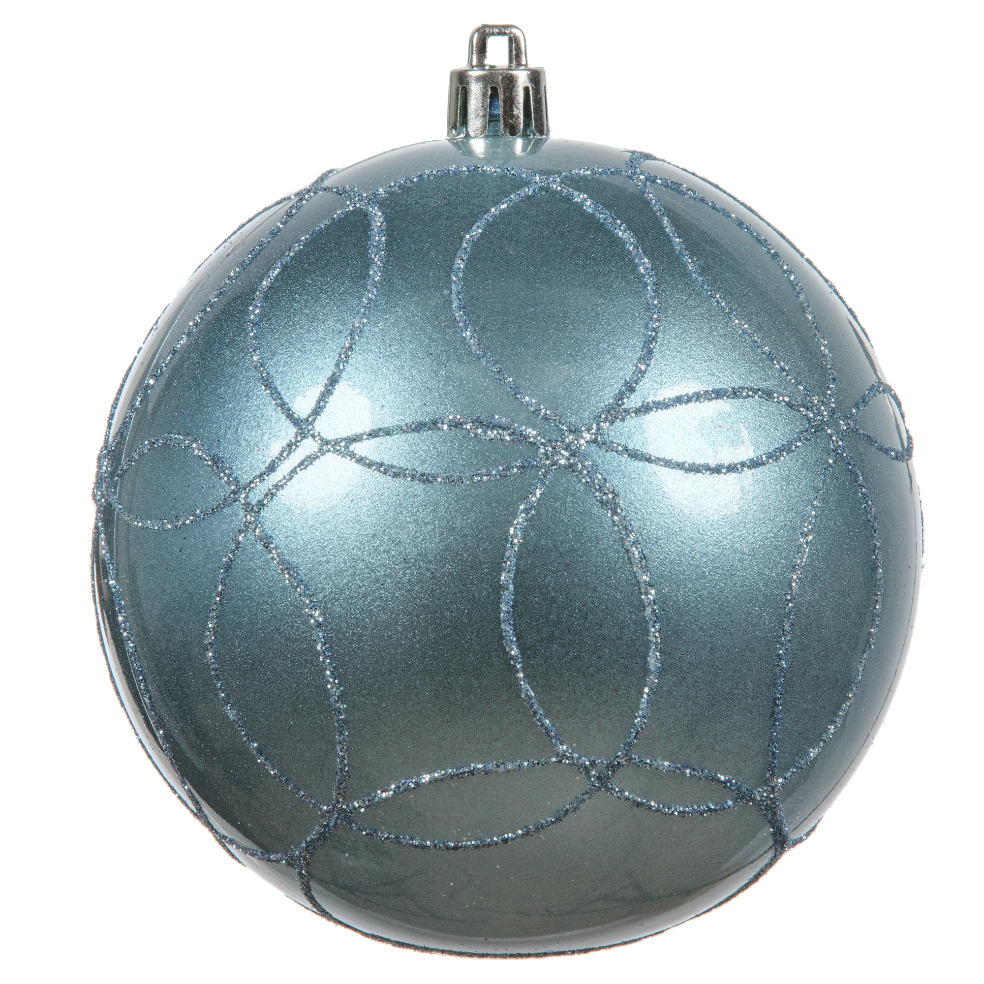 Vickerman 4" Periwinkle Candy Finish Ornament with Circle Glitter ...