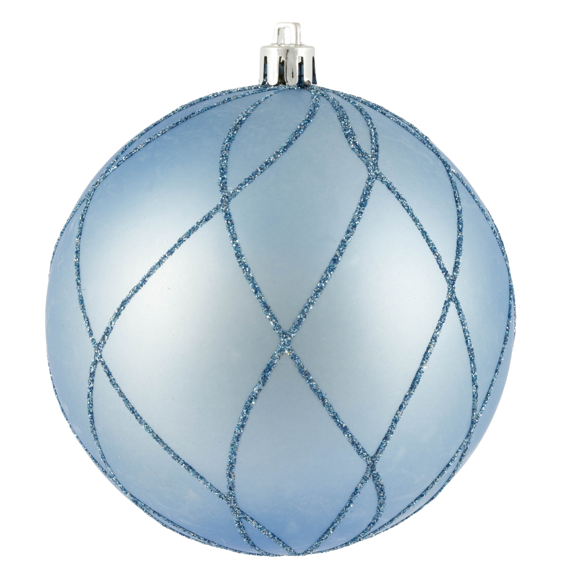 Vickerman 4" Periwinkle Matt Glit Swirl Ball 4Bx - Walmart.com