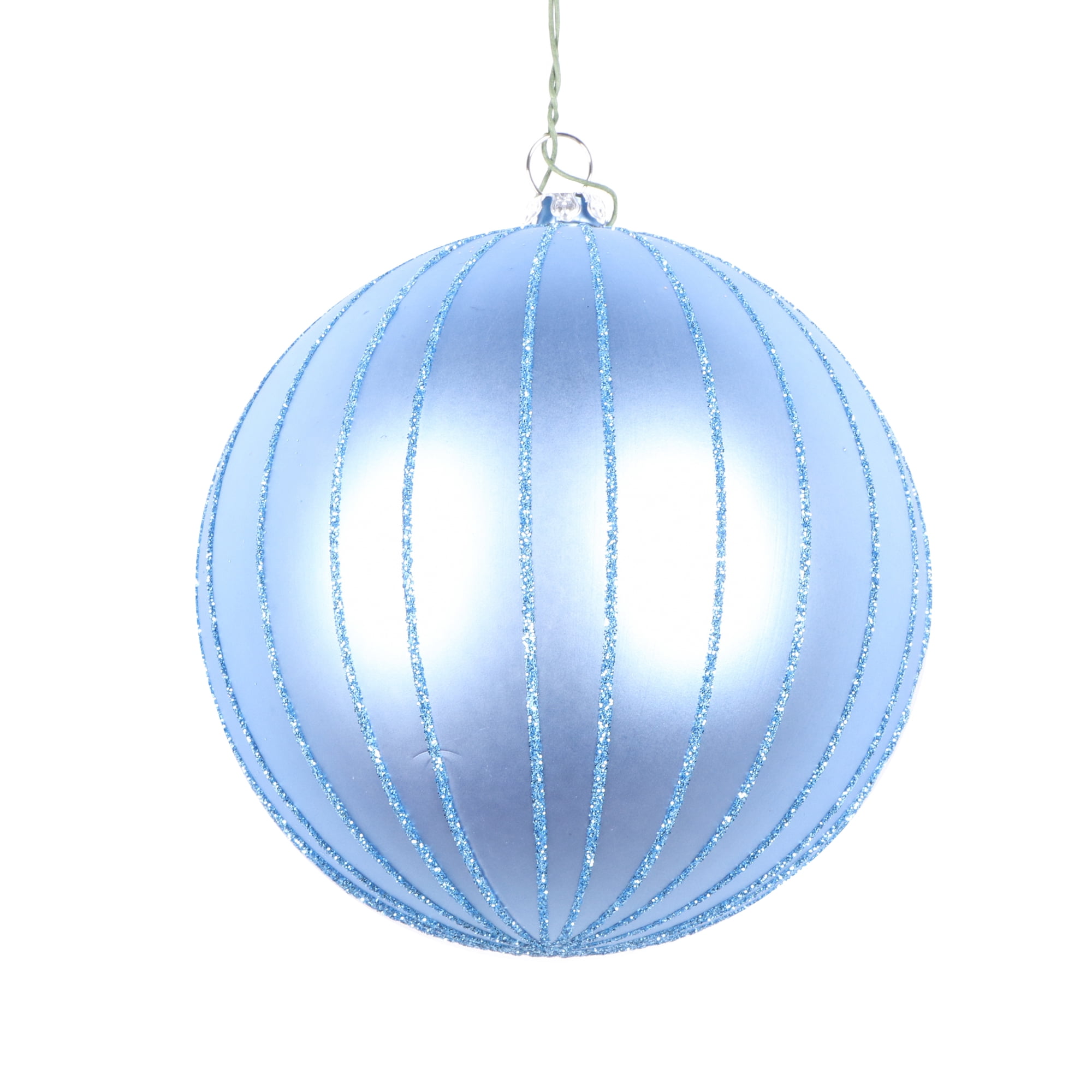 Vickerman 4" Periwinkle Matte Glitter Ball Christmas Ornament, 4 pieces ...