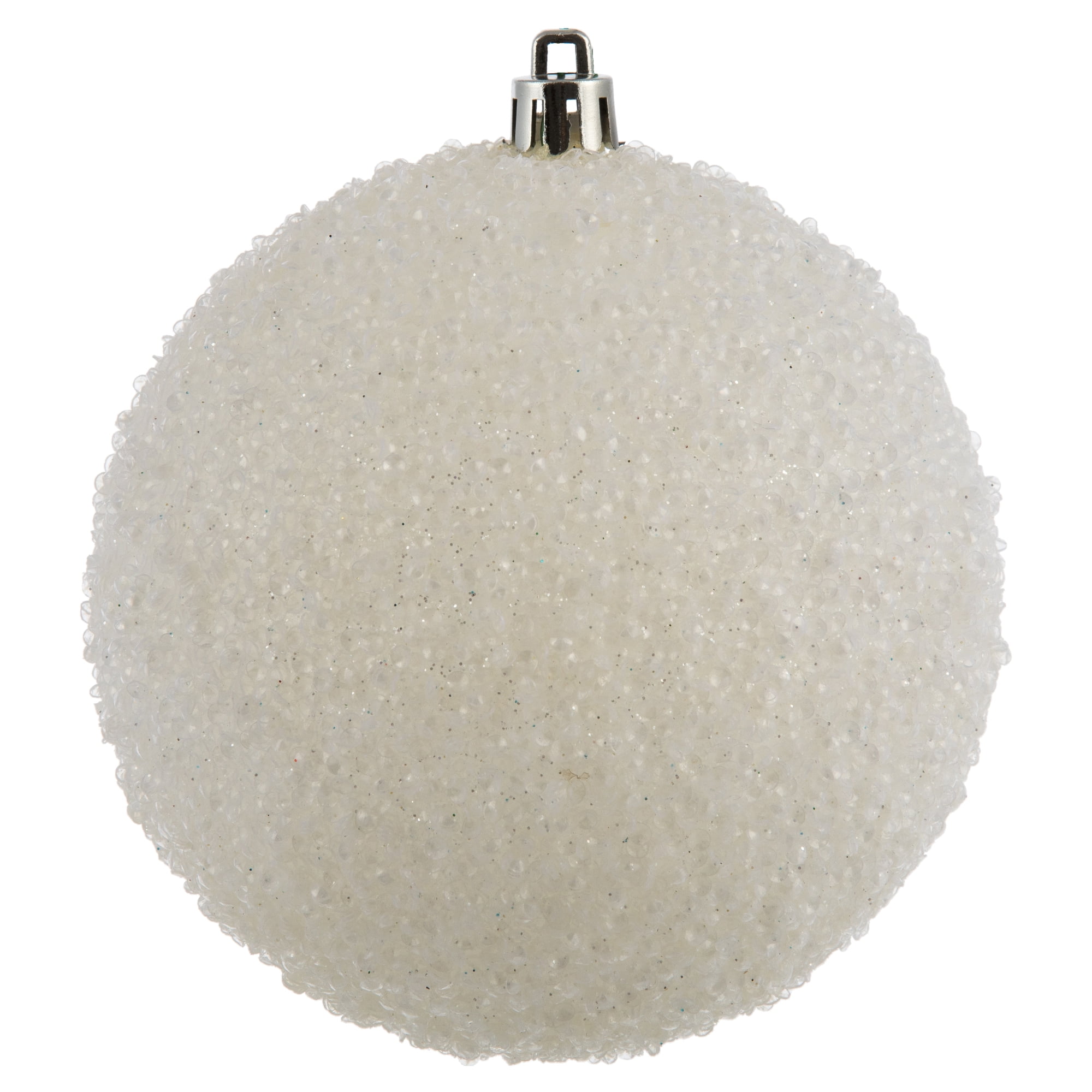 Vickerman 4" White Beaded Ball Ornament, 6 per Bag - Walmart.com