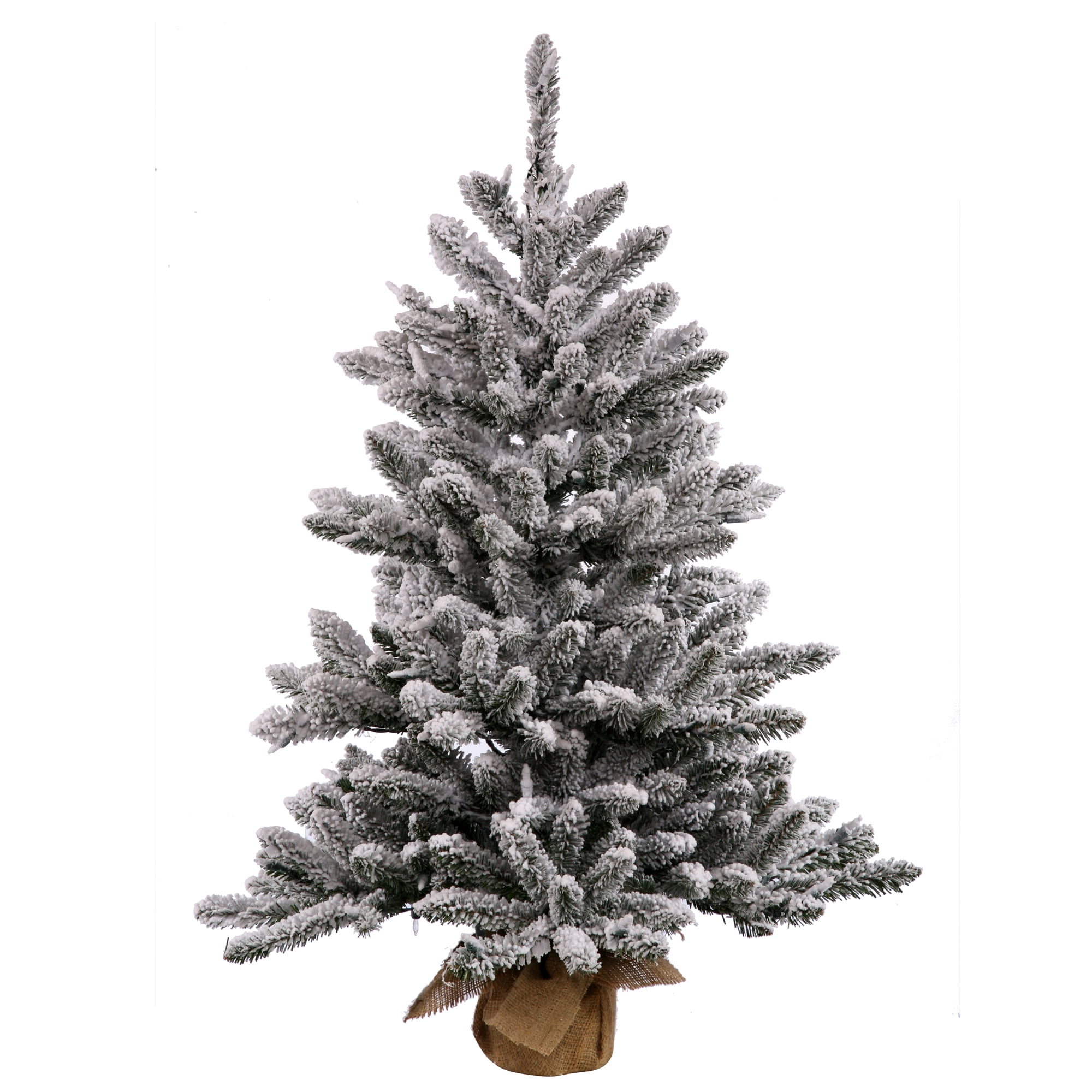 Vickerman 42" Flocked Anoka Pine Artificial Christmas Tree, Warm White ...