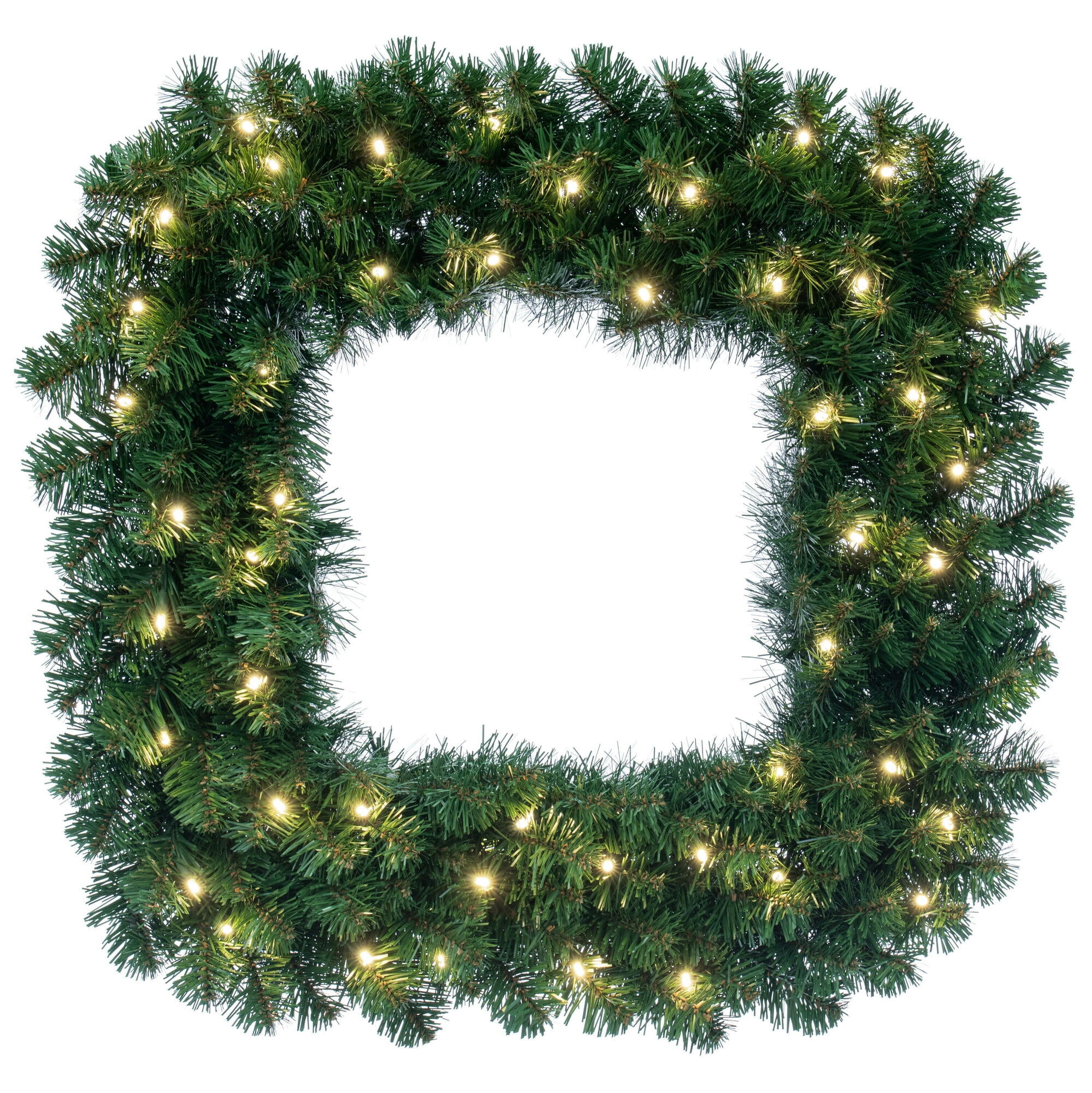 Vickerman 48" Grand Teton Square Artificial Christmas Wreath, Warm ...