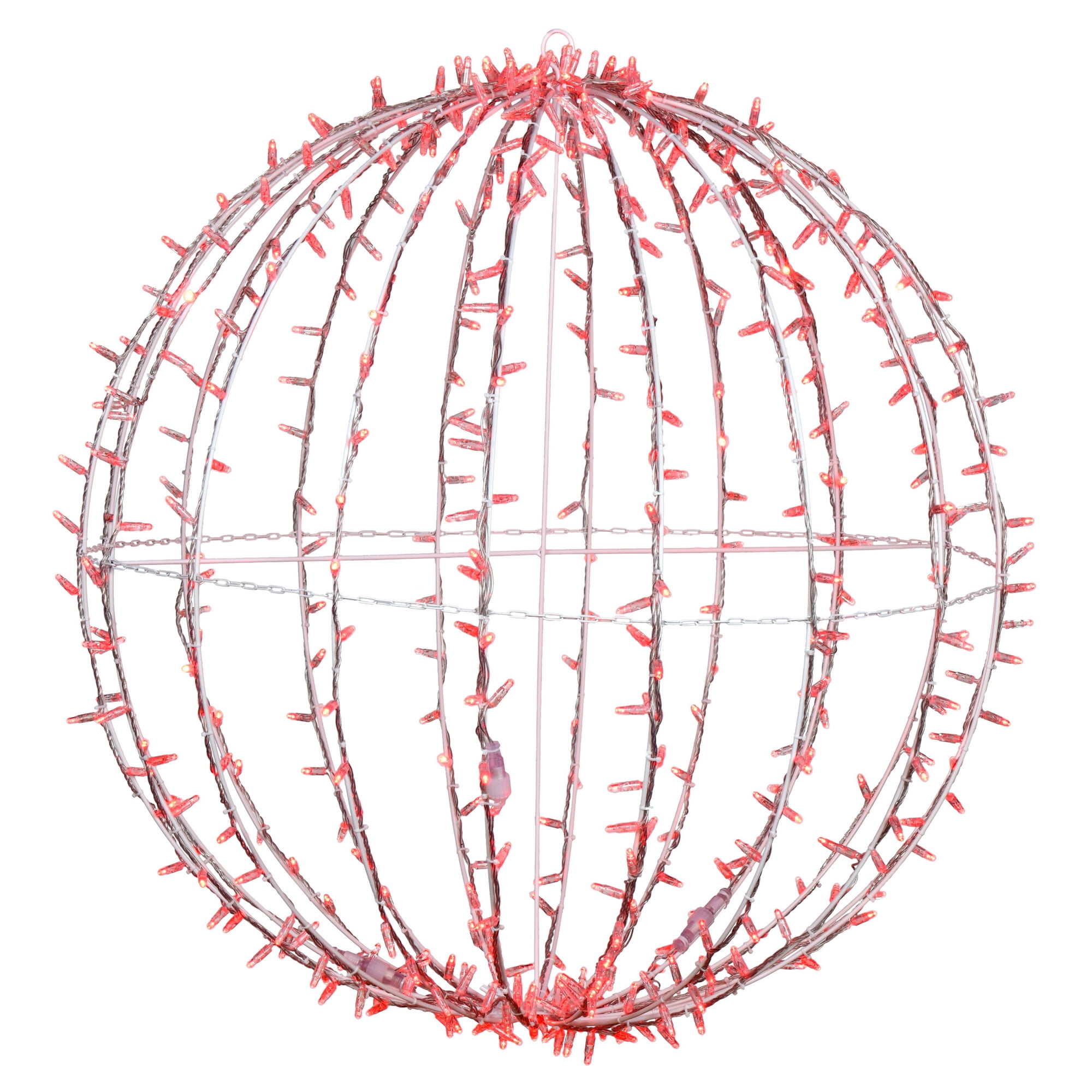Vickerman 480Lt x 40" Fold Flat Red Led Twinkle Jumbo Hanging Sphere ...