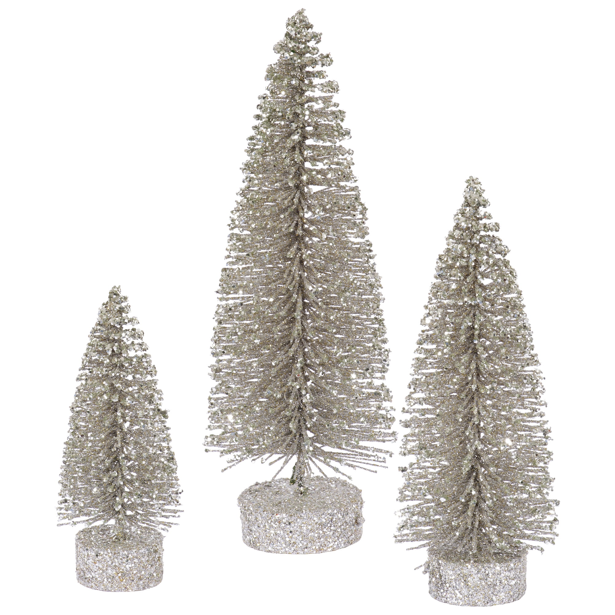 Vickerman 5"/7"/9" Champagne Glitter Oval Artificial Christmas Tree ...