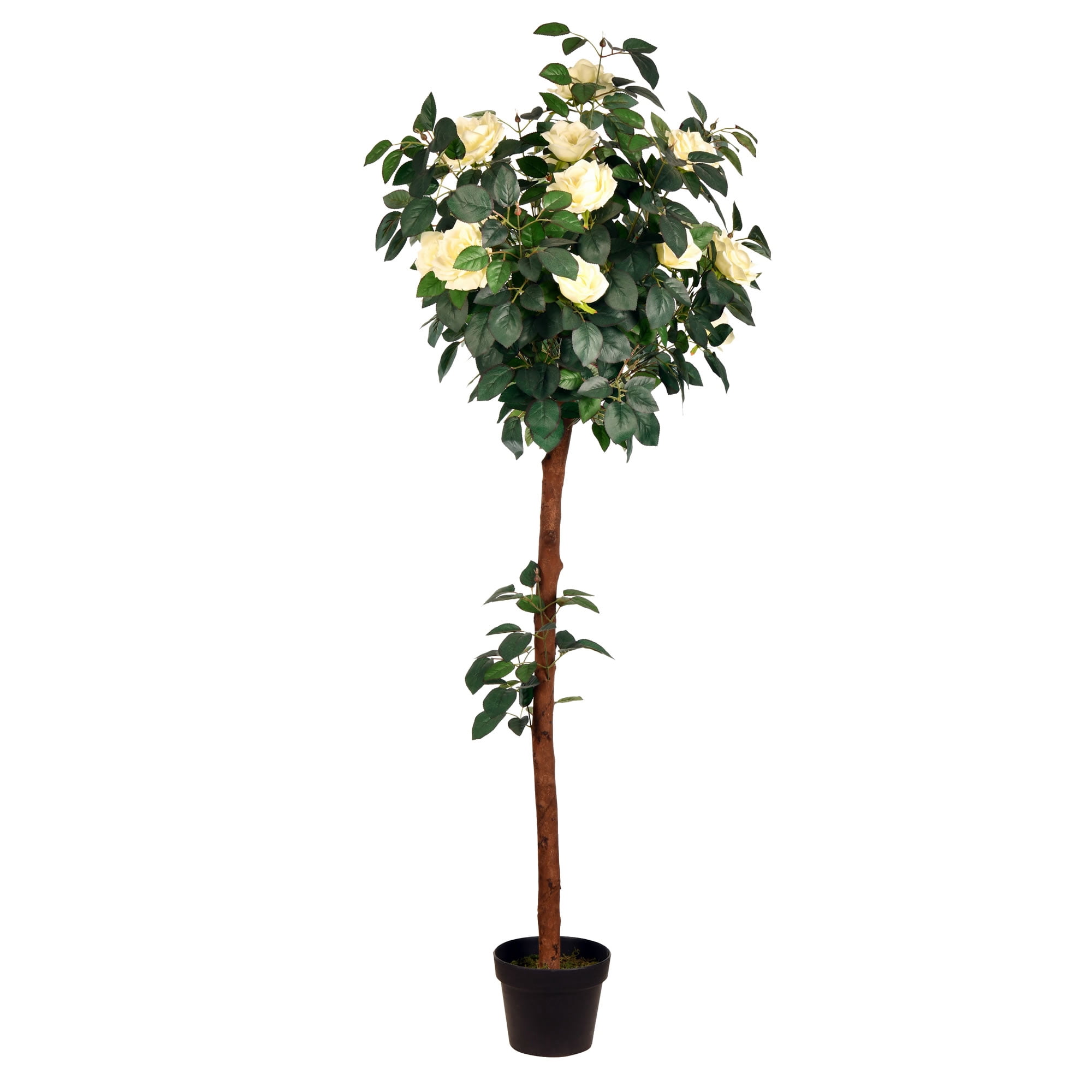 Vickerman 5' Artificial Potted White Rose Tree. - Walmart.com