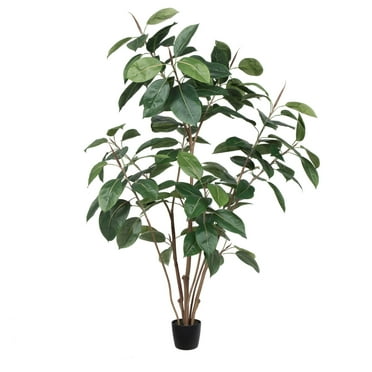 Gymax 4Ft Artificial Ficus Tree Fake Greenery Plant Home Office ...