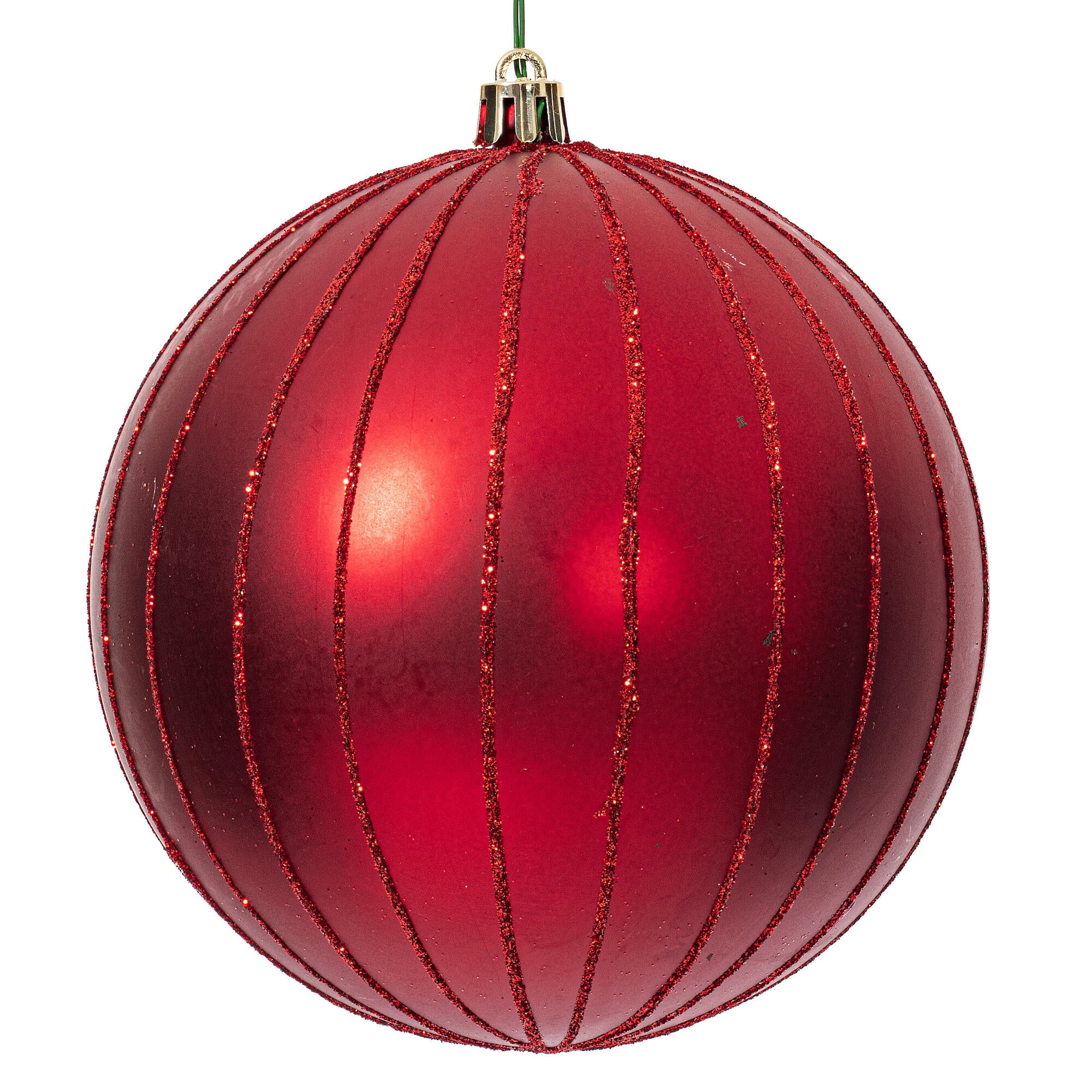 Vickerman 5" Red Matte Glitter Ball Christmas Ornament, 4 pieces per ...