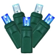 Set of 25 Red SuperBright LED C7 Christmas Lights 8" Spacing – Green ...