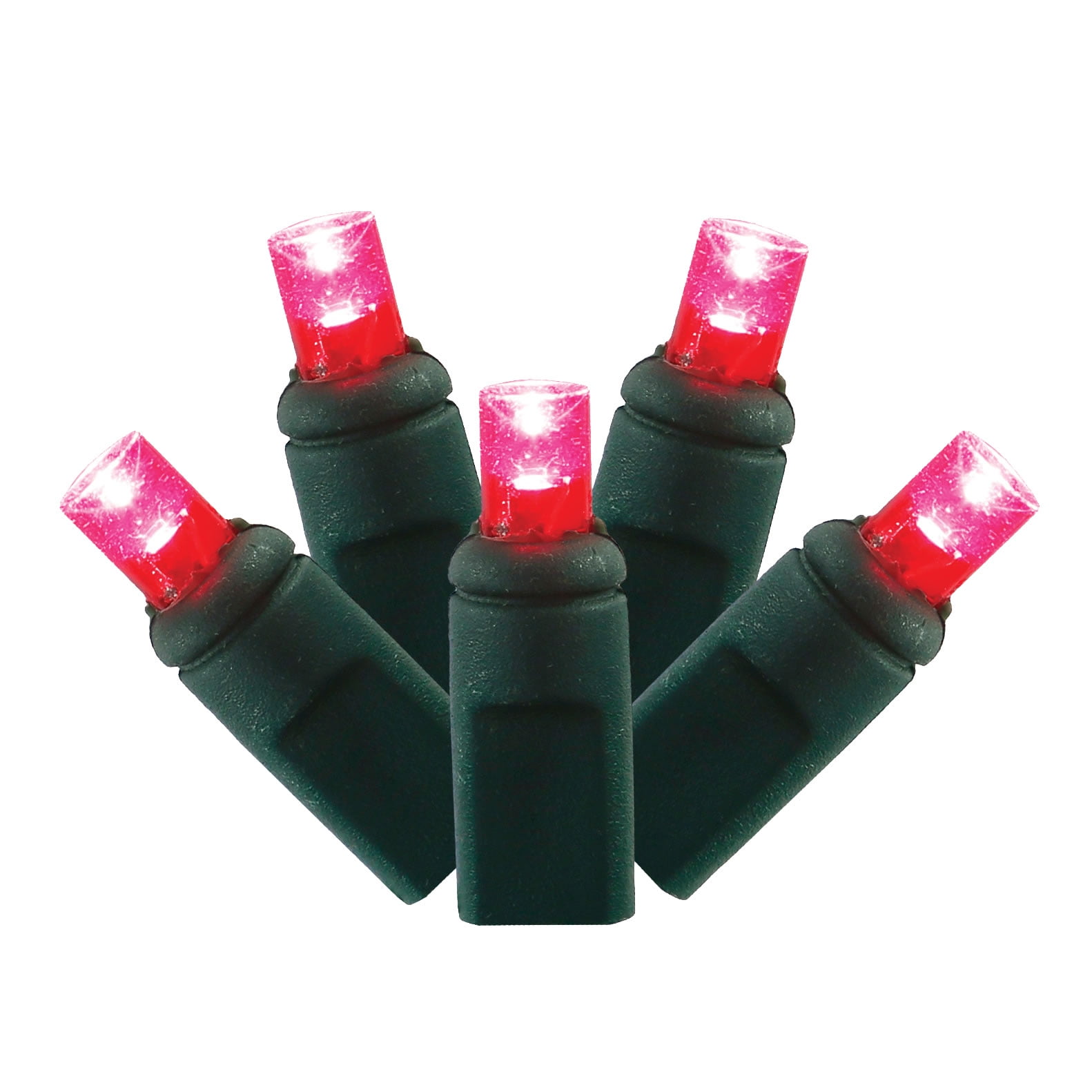 Vickerman 50 Magenta Wide Angle LED Light on Green Wire, 25' Christmas ...
