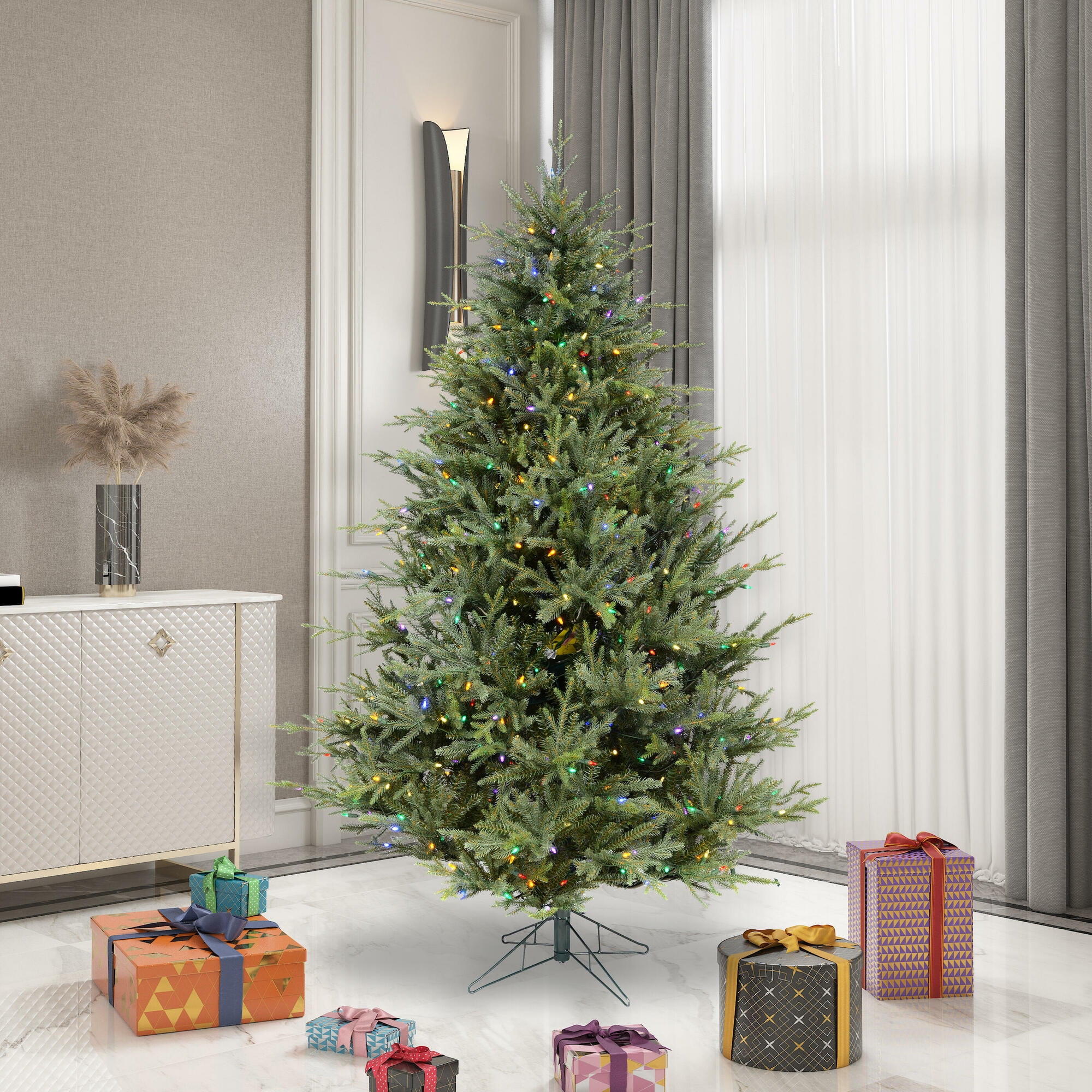 Vickerman 6.5' Itasca Fraser Artificial Christmas Tree, Dura-Lit® Multi ...
