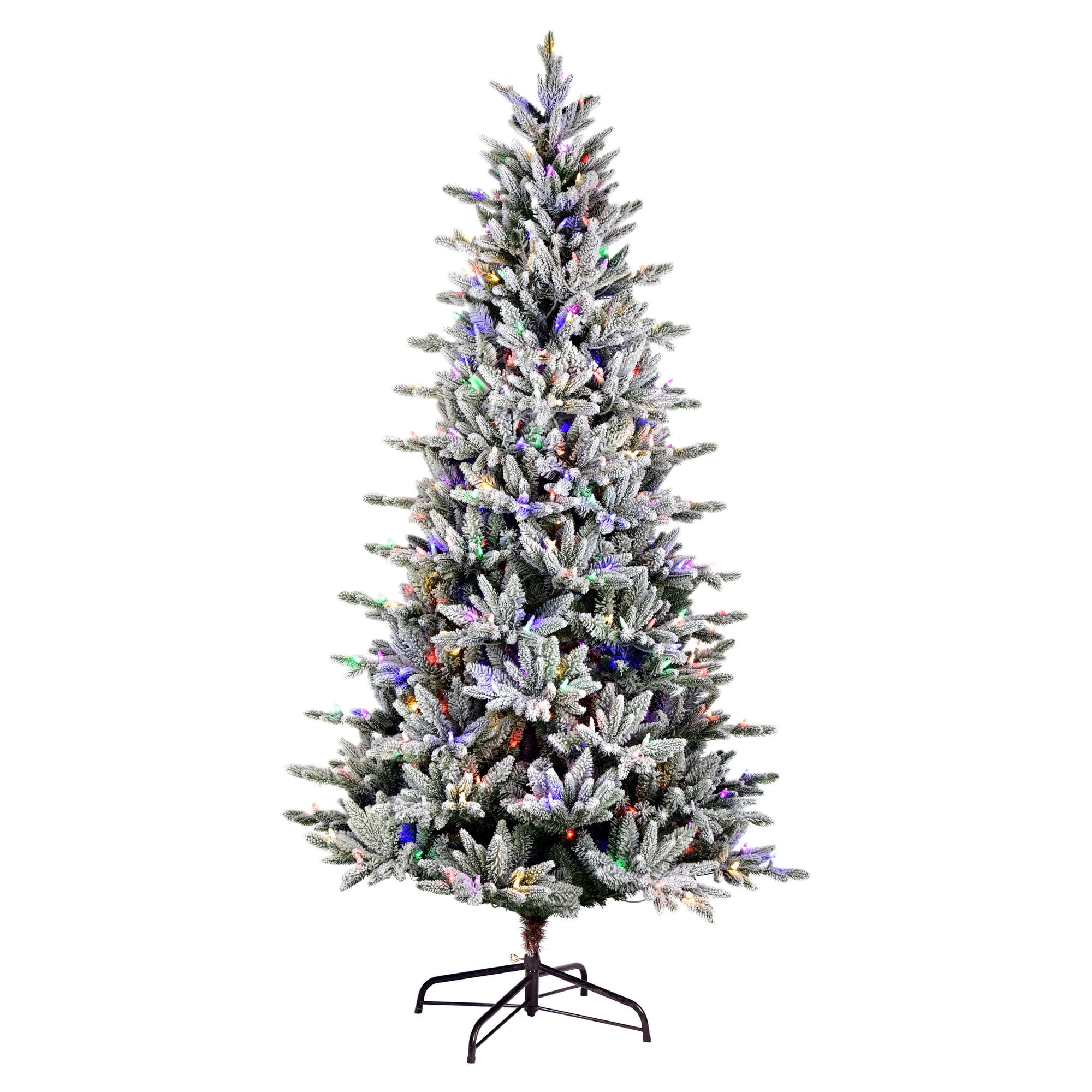 Vickerman 6.5' x 38" Flocked Vail Pine Artificial Christmas Tree, Multi ...