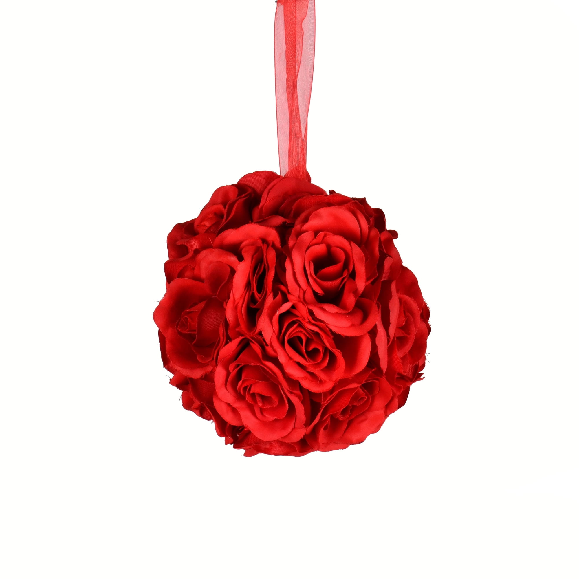 Vickerman 6" Artificial Red Rose Ball, Pack of 2 - Walmart.com