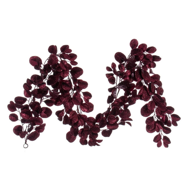 Vickerman 6' Burgundy Artificial Dogwood Glitter Garland. - Walmart.com