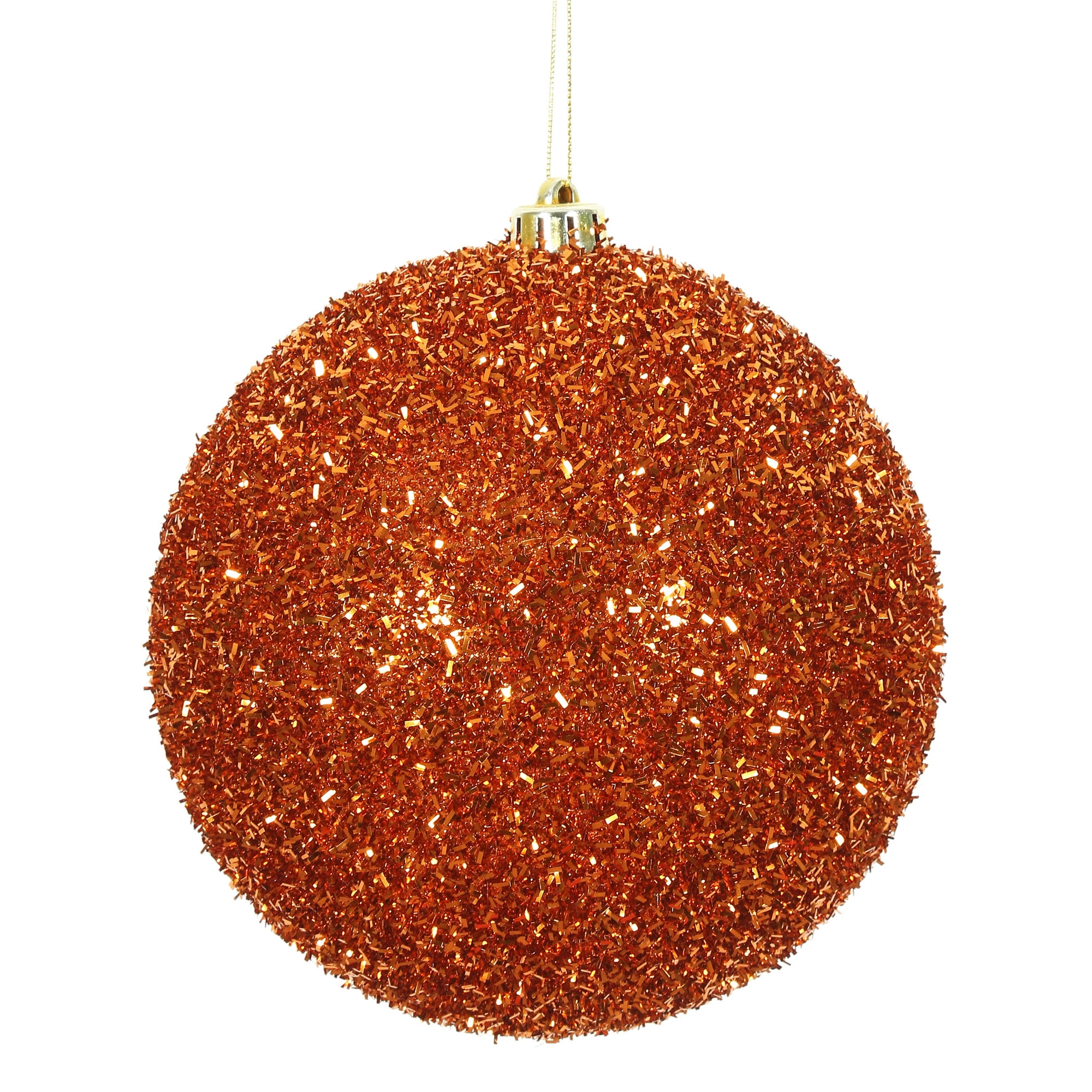 Vickerman 6" Burnished Orange Tinsel Ball Ornament, 2 per Bag - Walmart.com