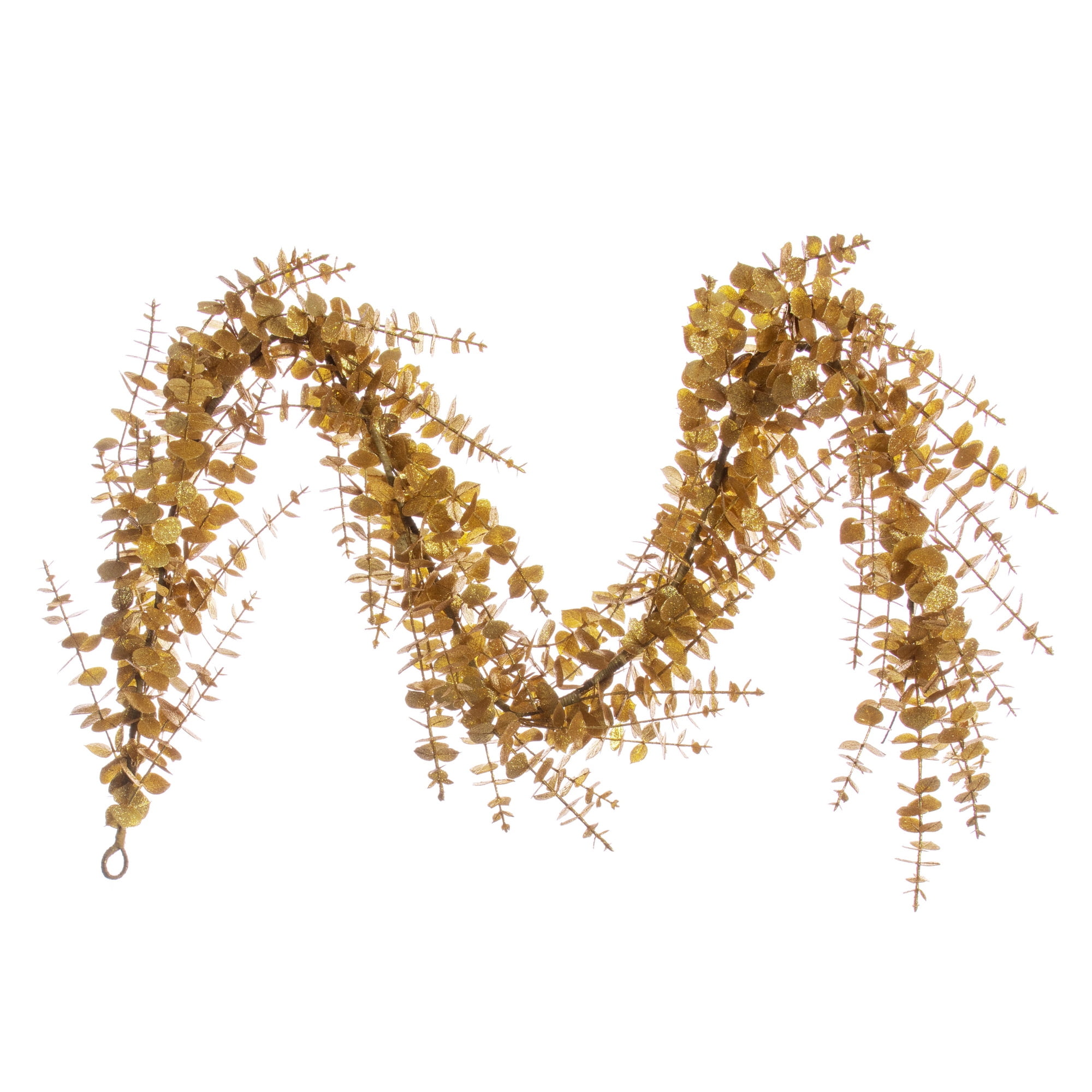 Vickerman 6' Gold Artificial Eucalyptus Glitter Garland. - Walmart.com