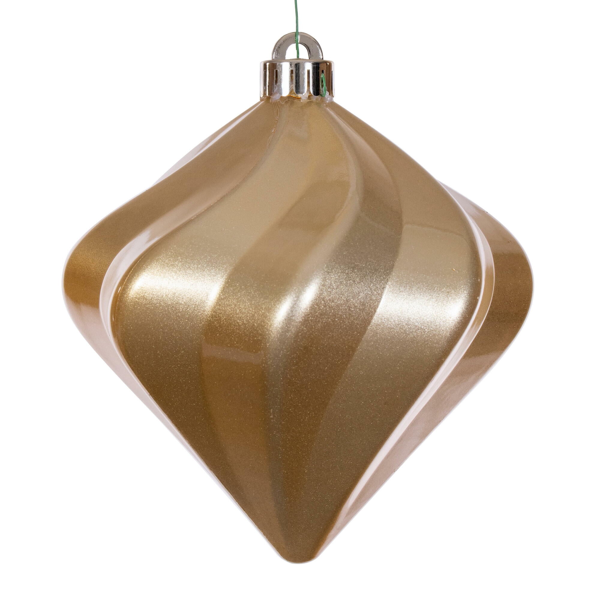 Vickerman 6" Gold Swirl Diamond UV Candy Christmas Ornament, Set of 3 ...