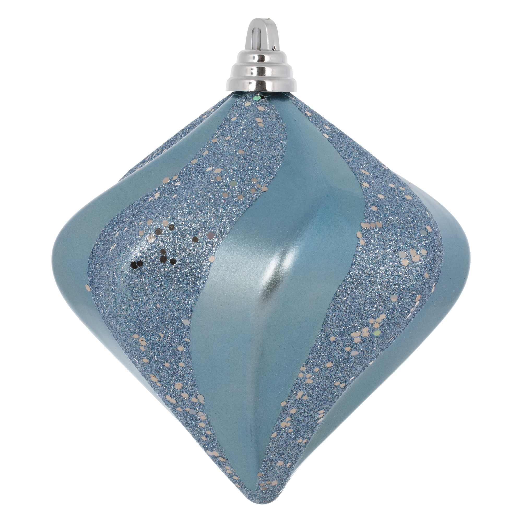 Vickerman 6" Periwinkle Candy Glitter Swirl Diamond Christmas Ornament ...