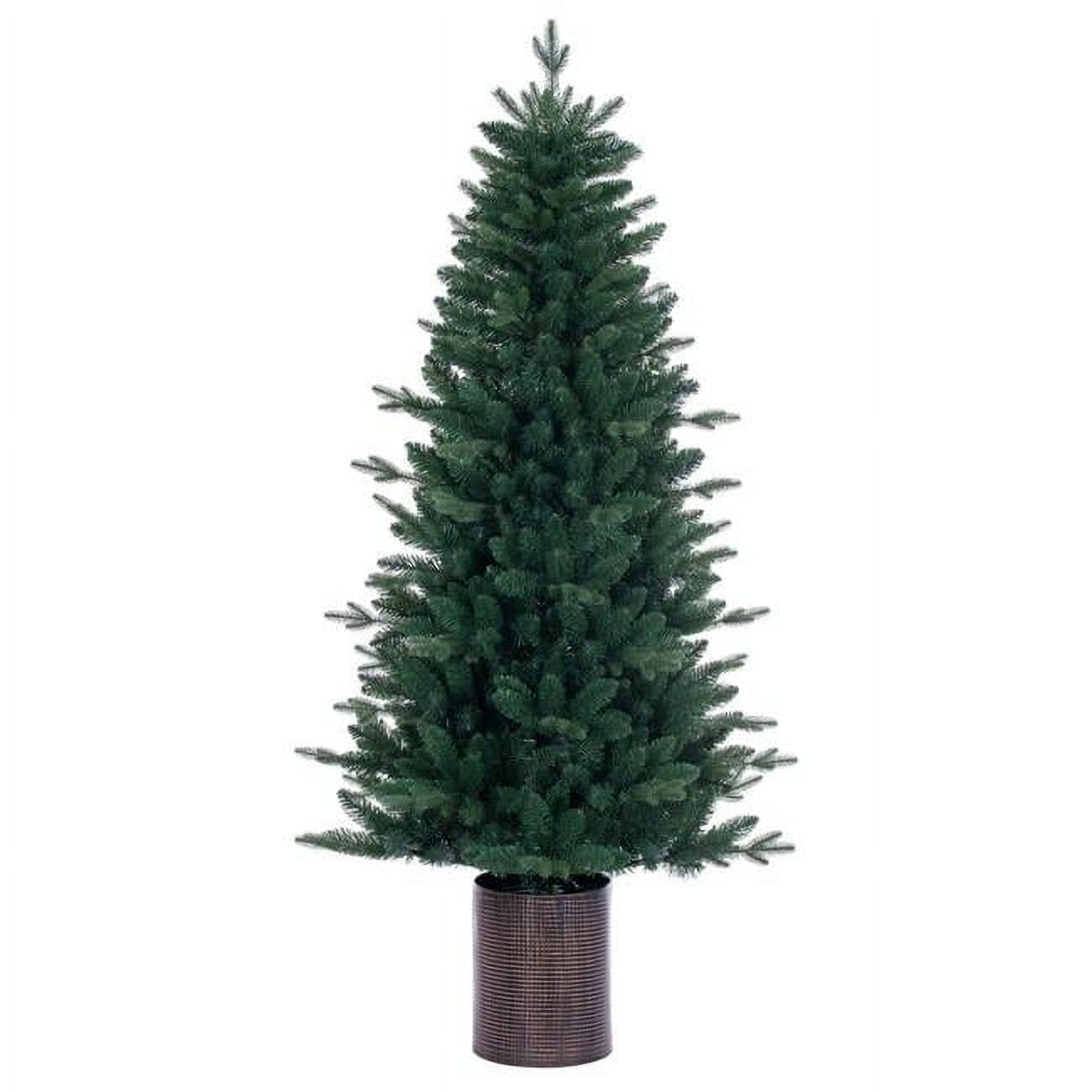 Vickerman B245060 6 ft. x 39 in. Potted Spruce Christmas Tree in Tin ...
