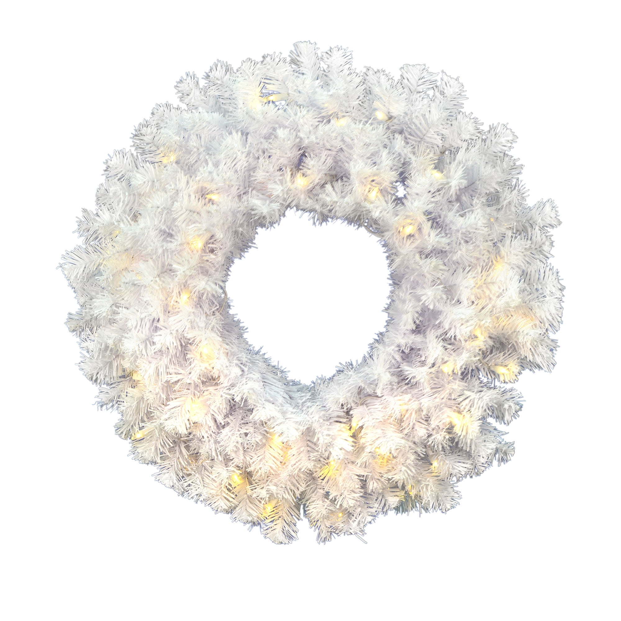 Vickerman 60" Crystal White Spruce Artificial Christmas Wreath, Warm ...