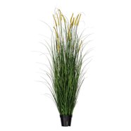 Vickerman 60" PVC Artificial Potted Green Grass with Pomp Balls ...