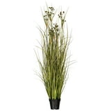 Vickerman 60" PVC Artificial Potted Green Grass with Pomp Balls ...
