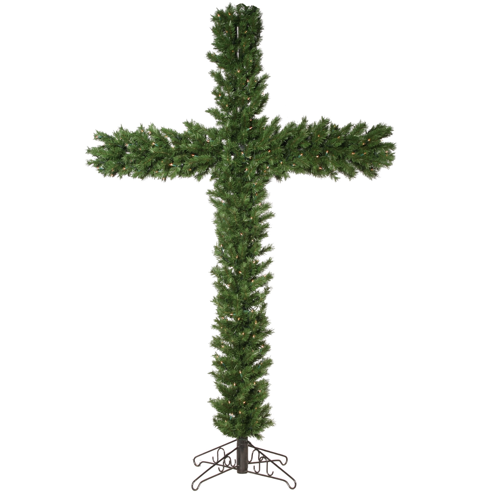 Vickerman 7.5' Artificial Christmas Cross, Clear Dura-lit Lights - Faux ...