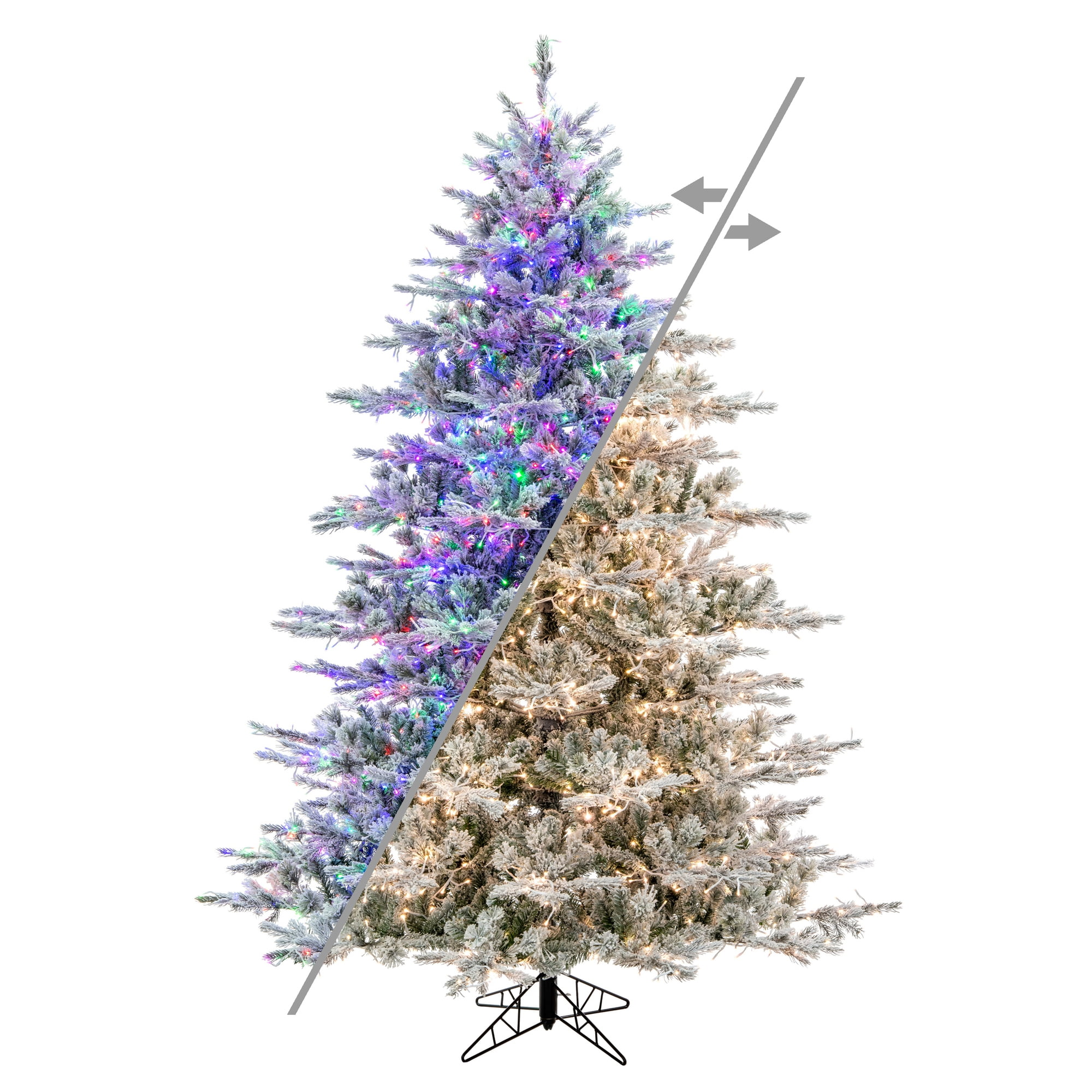 Vickerman 7.5' x 60" Flocked Kiana Artificial Christmas Tree, 3mm LED ...