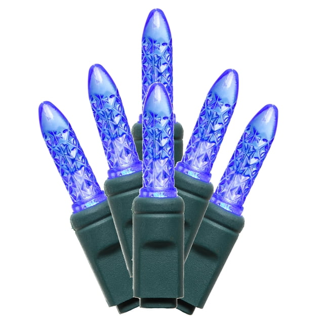 Vickerman 70 Blue M5 Faceted Twinkle LED Light on Green Wire, 4 ...
